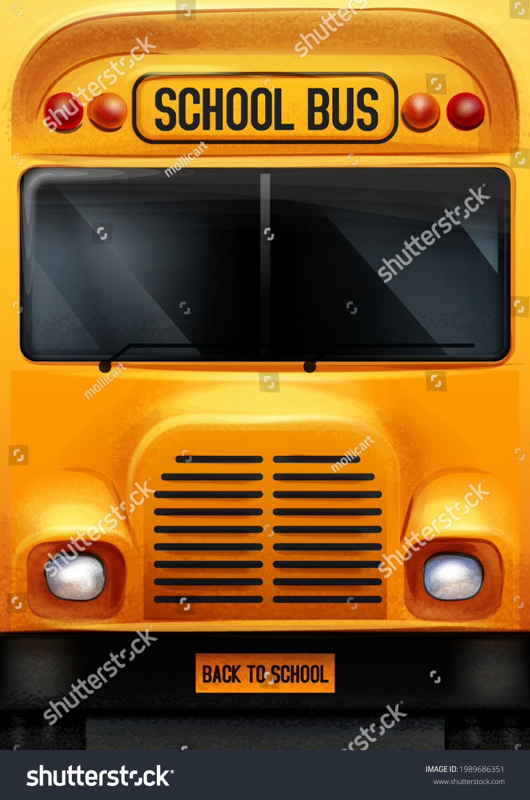 Vertical Graphic A4 Front School Bus Stock Vector (Royalty Free) 1989686351