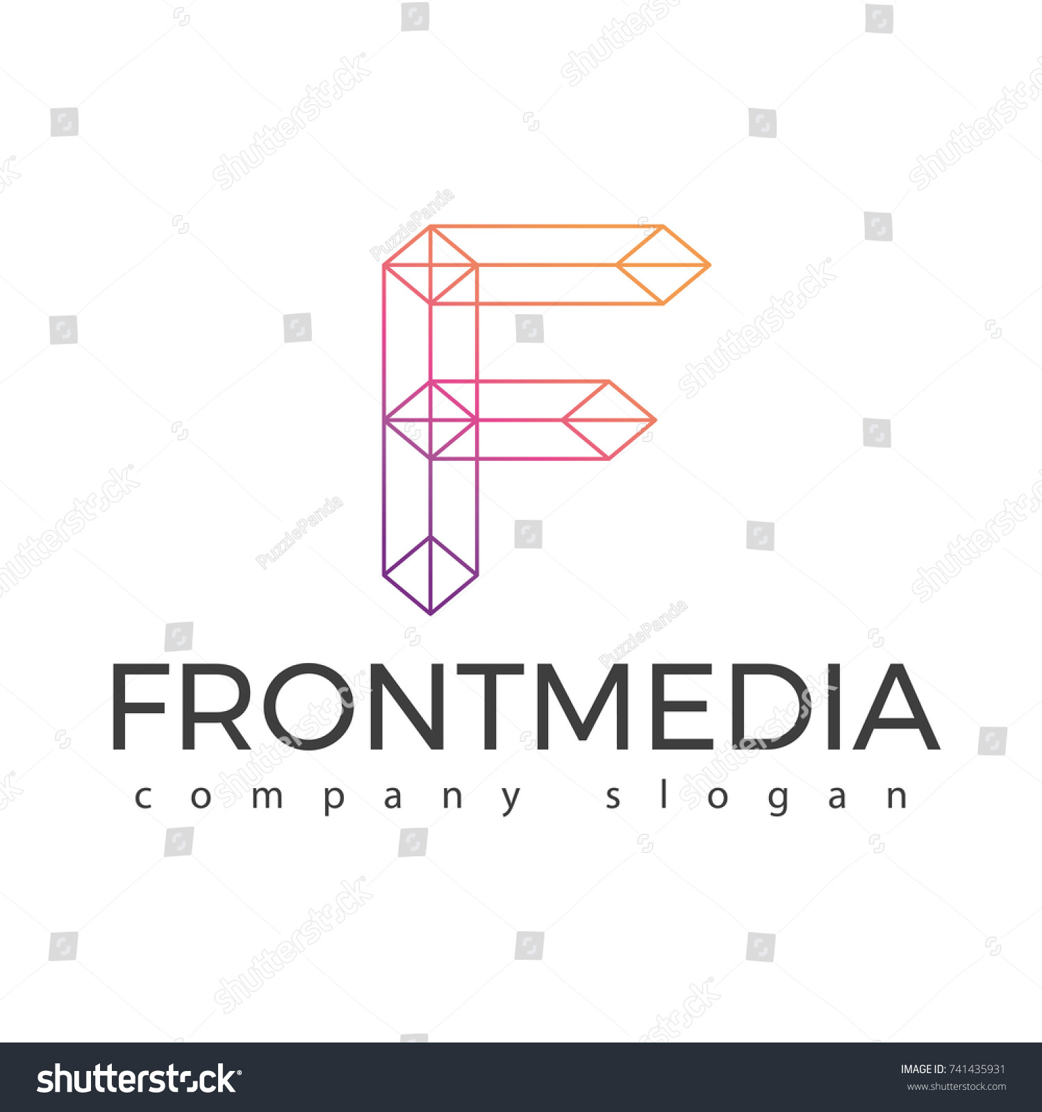 Vertical Letter F Logo Vector Stock Vector (Royalty Free) 741435931 ...