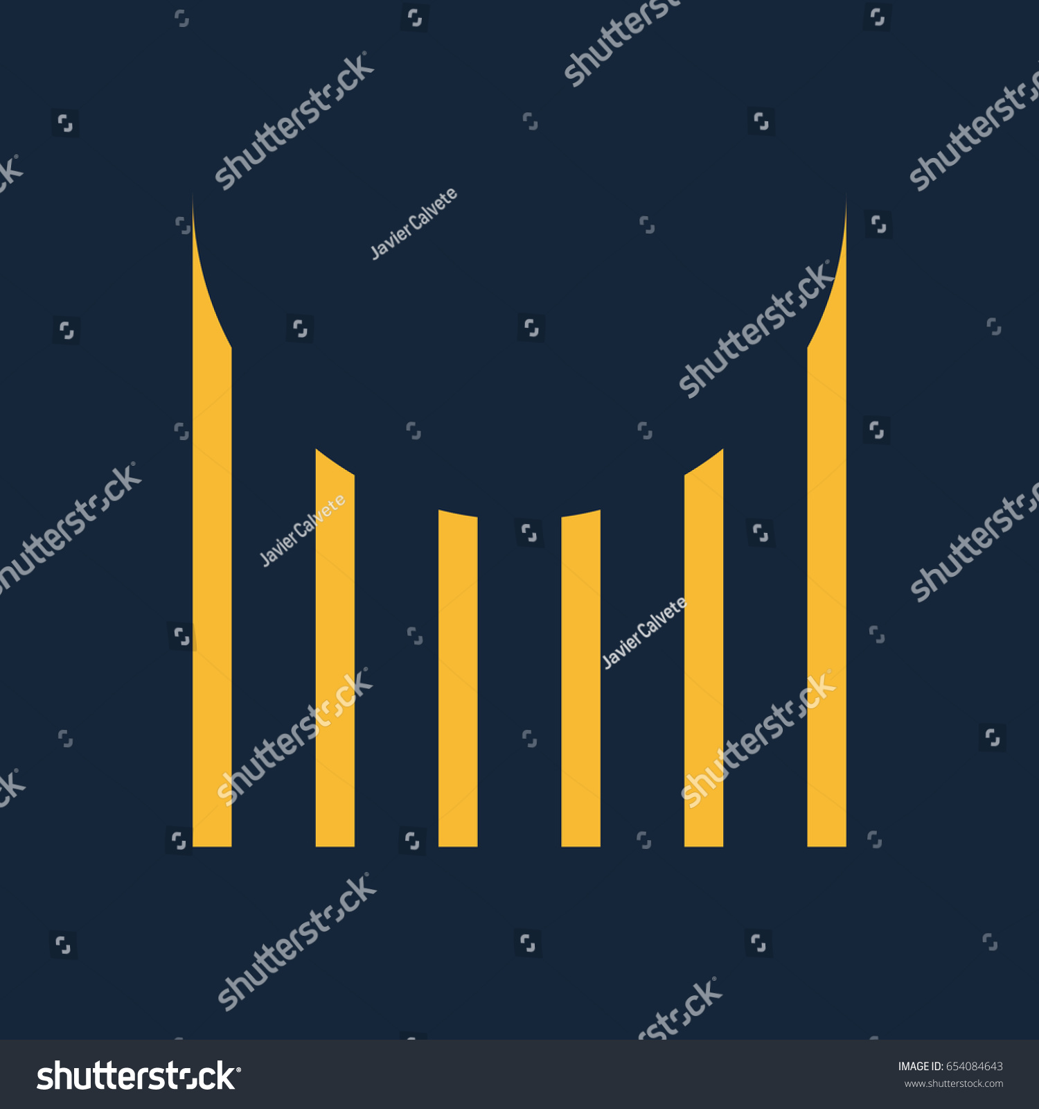 Vertical Lines Logo Architecture Stock Vector (Royalty Free) 654084643