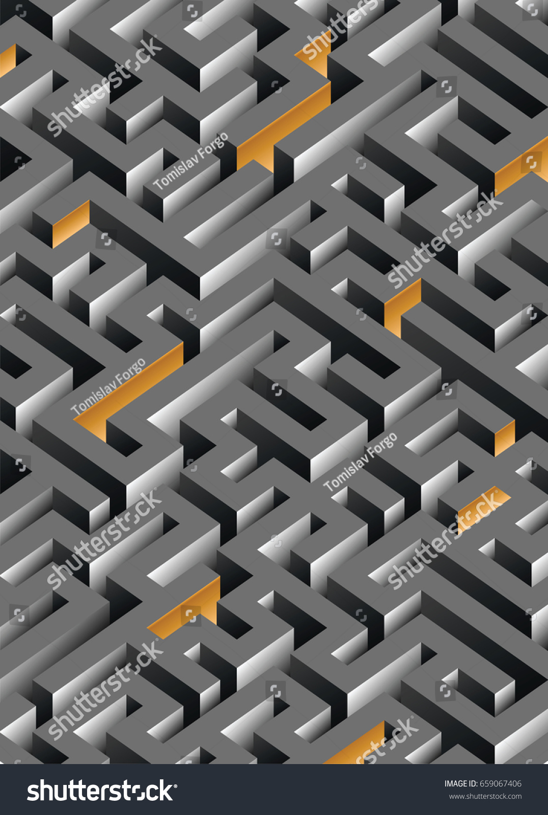 Vertical Maze Illustration Isometric Projection Vector Stock Vector ...