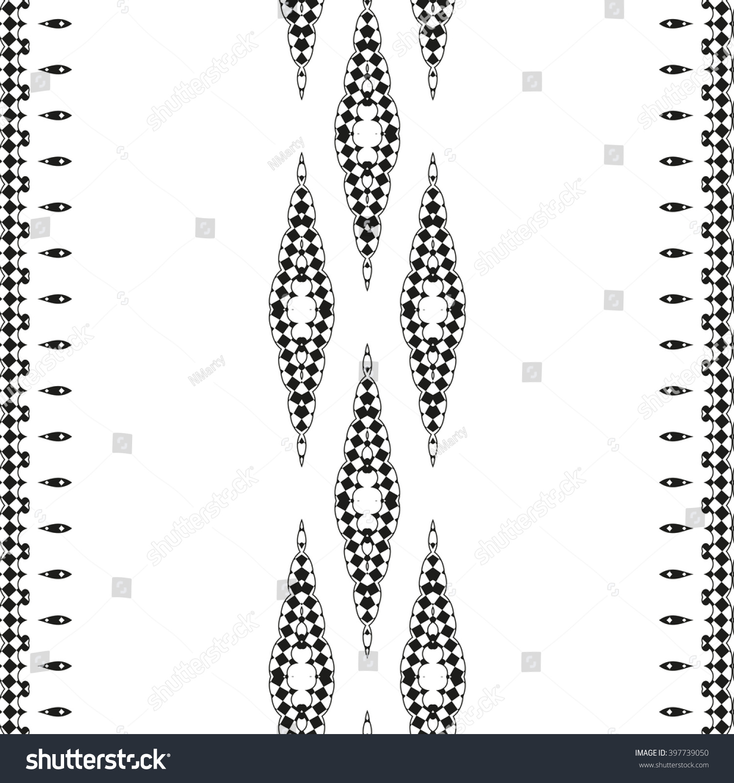 Vertical Monochrome Black White Seamless Pattern Stock Vector (Royalty ...
