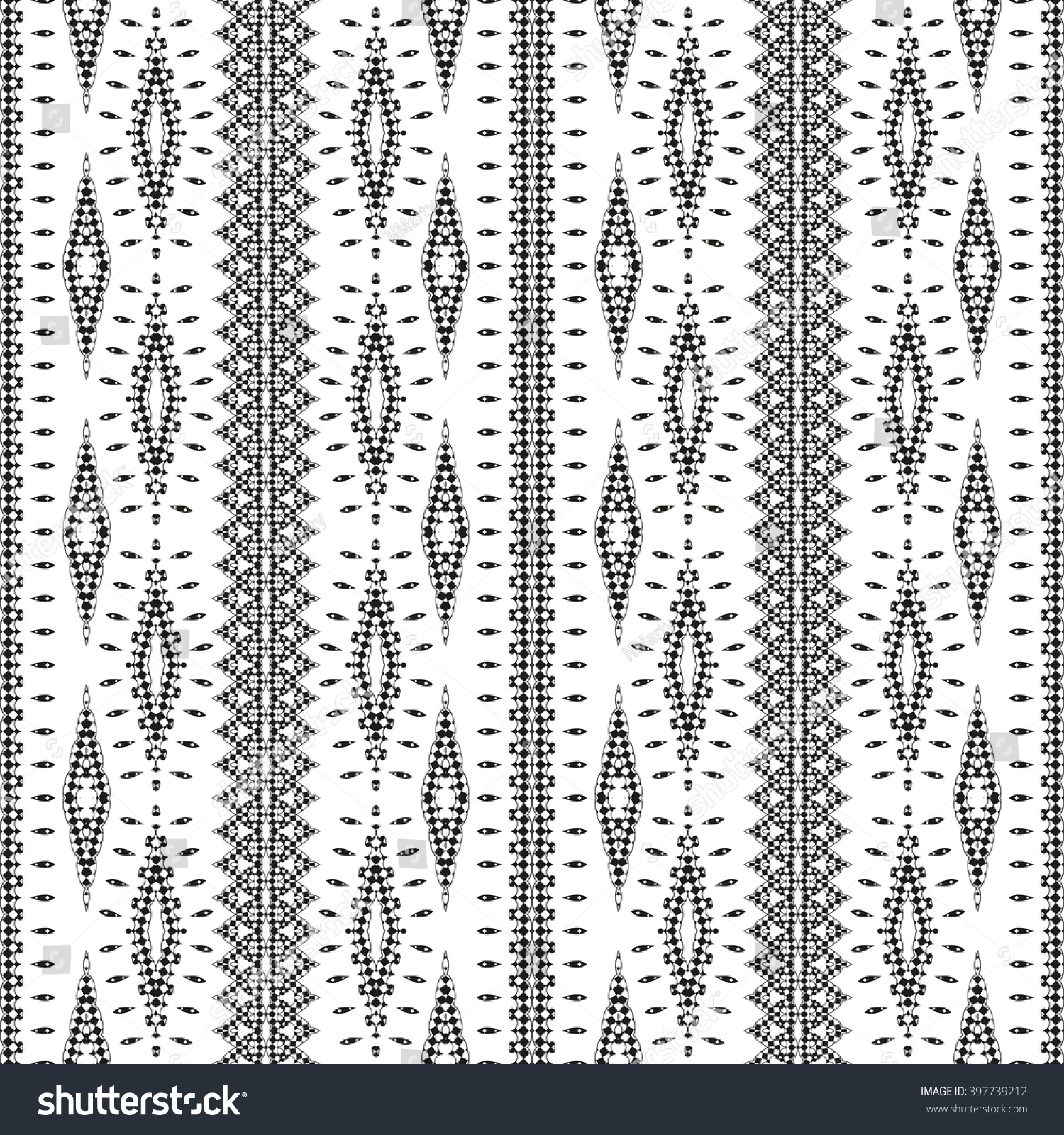 Vertical Monochrome Black White Seamless Pattern Stock Vector (Royalty ...