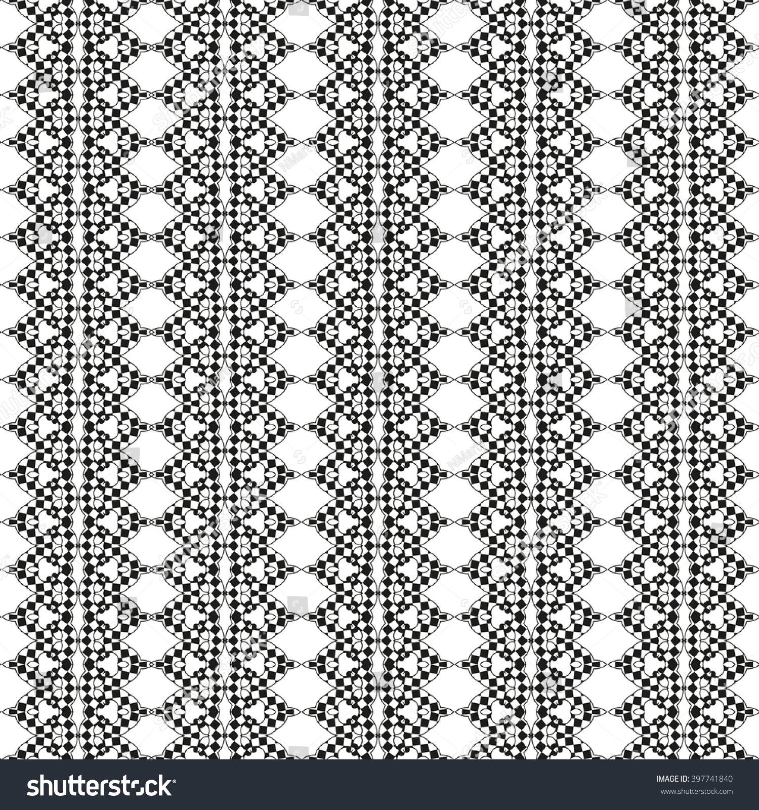 Vertical Monochrome Black White Seamless Pattern Stock Vector (Royalty ...