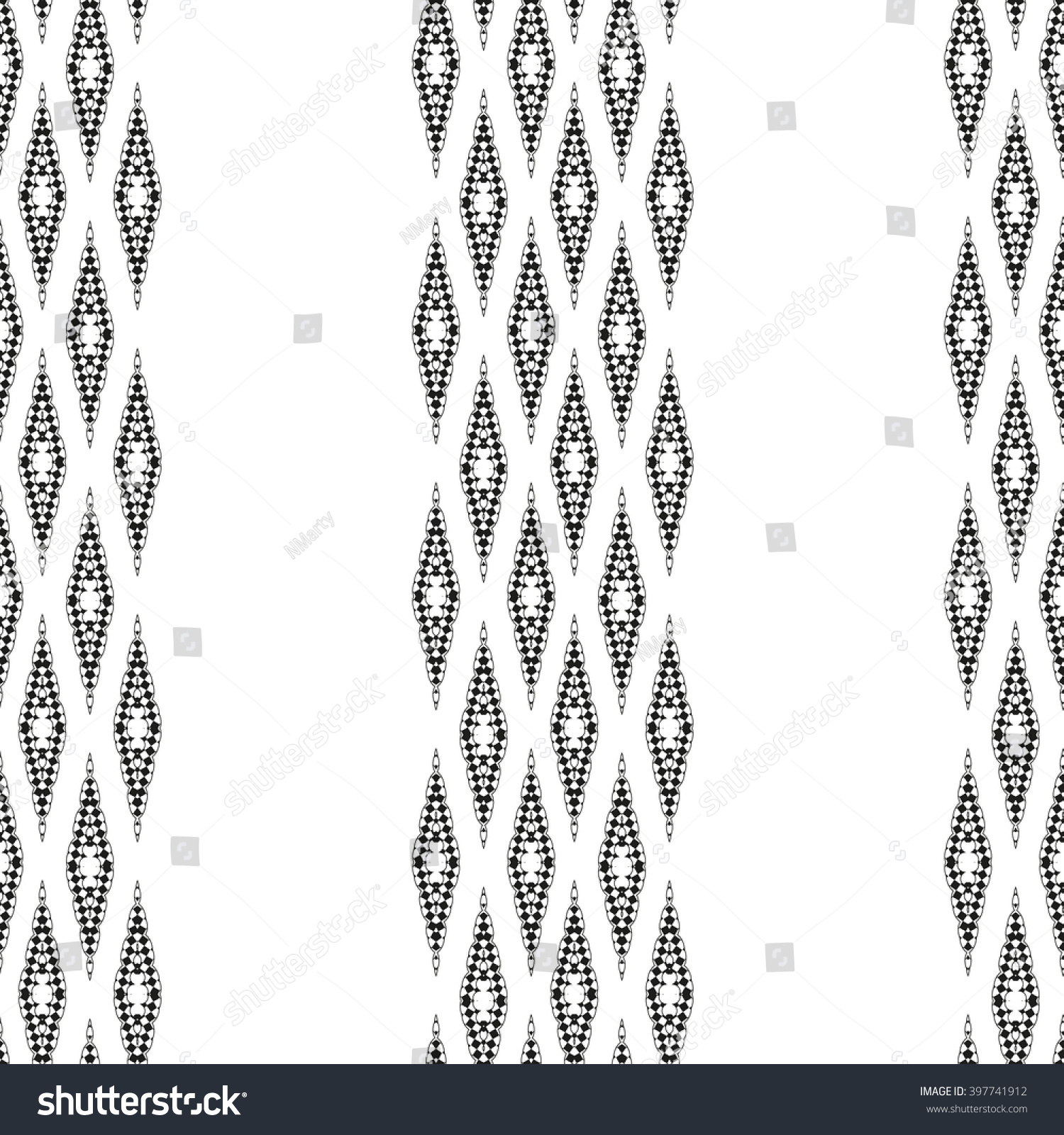 Vertical Monochrome Black White Seamless Pattern Stock Vector (Royalty ...