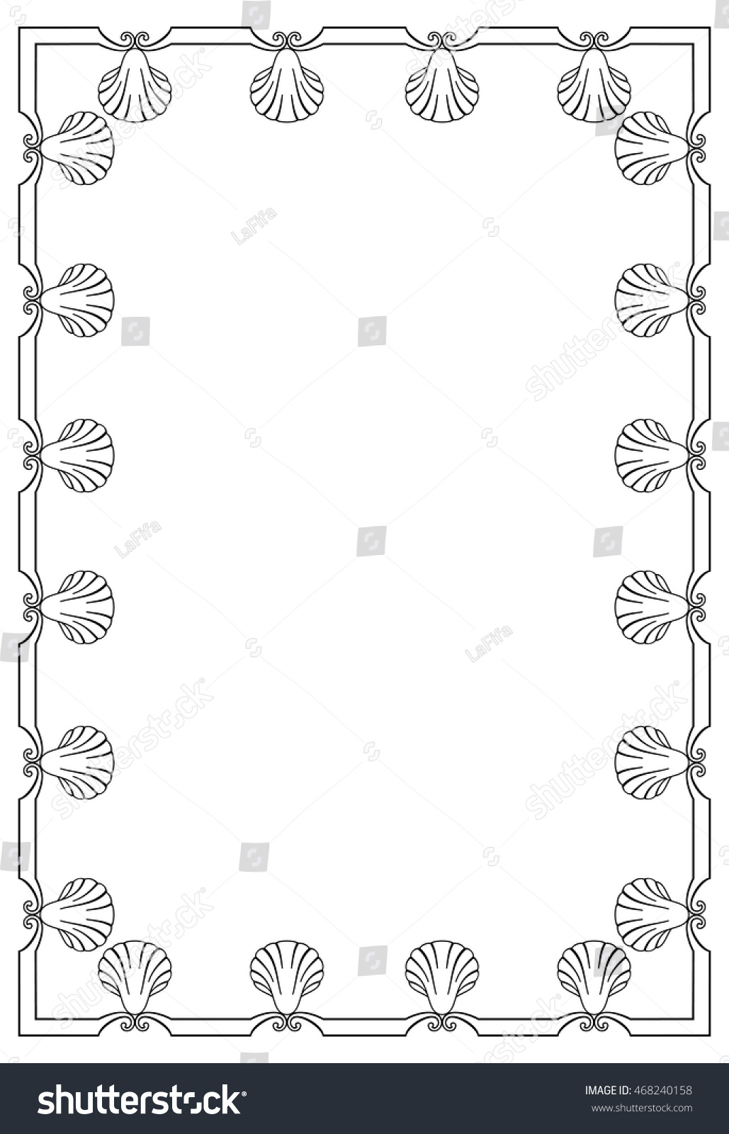 Vertical Outline Frame Shells Vector Clip Stock Vector (Royalty Free ...