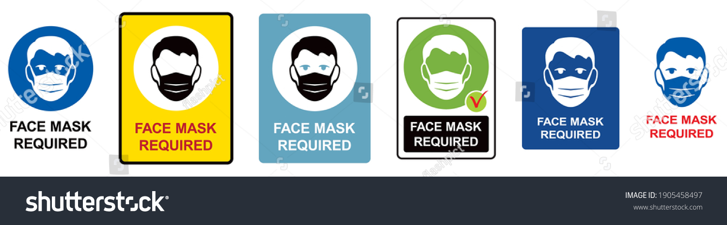 Vertical Panel Mandatory Mask Colored Stock Vector (Royalty Free ...