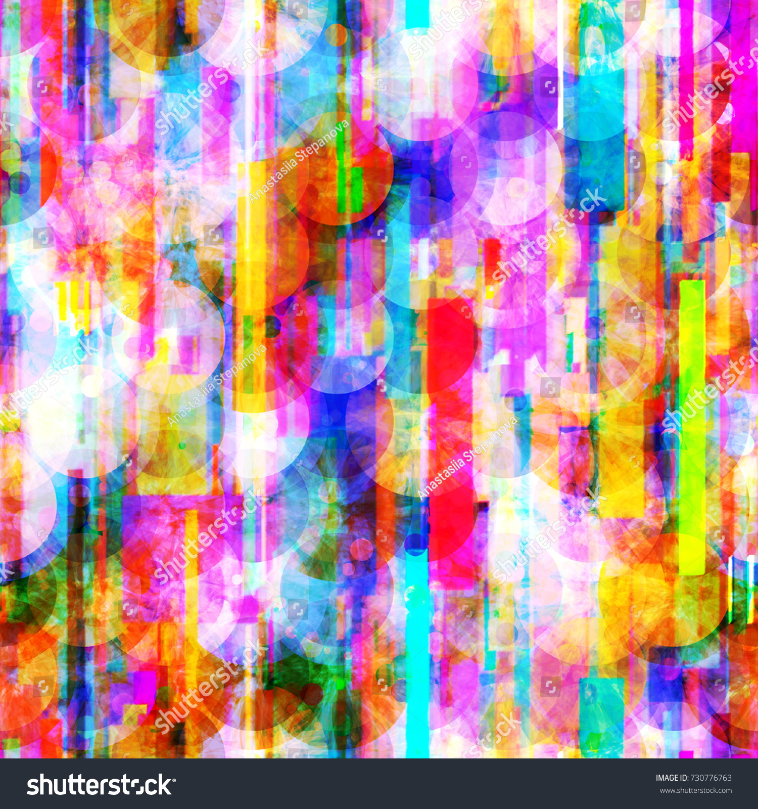 Vertical Rectangles Circles Colorful Seamless Texture Stock Vector ...