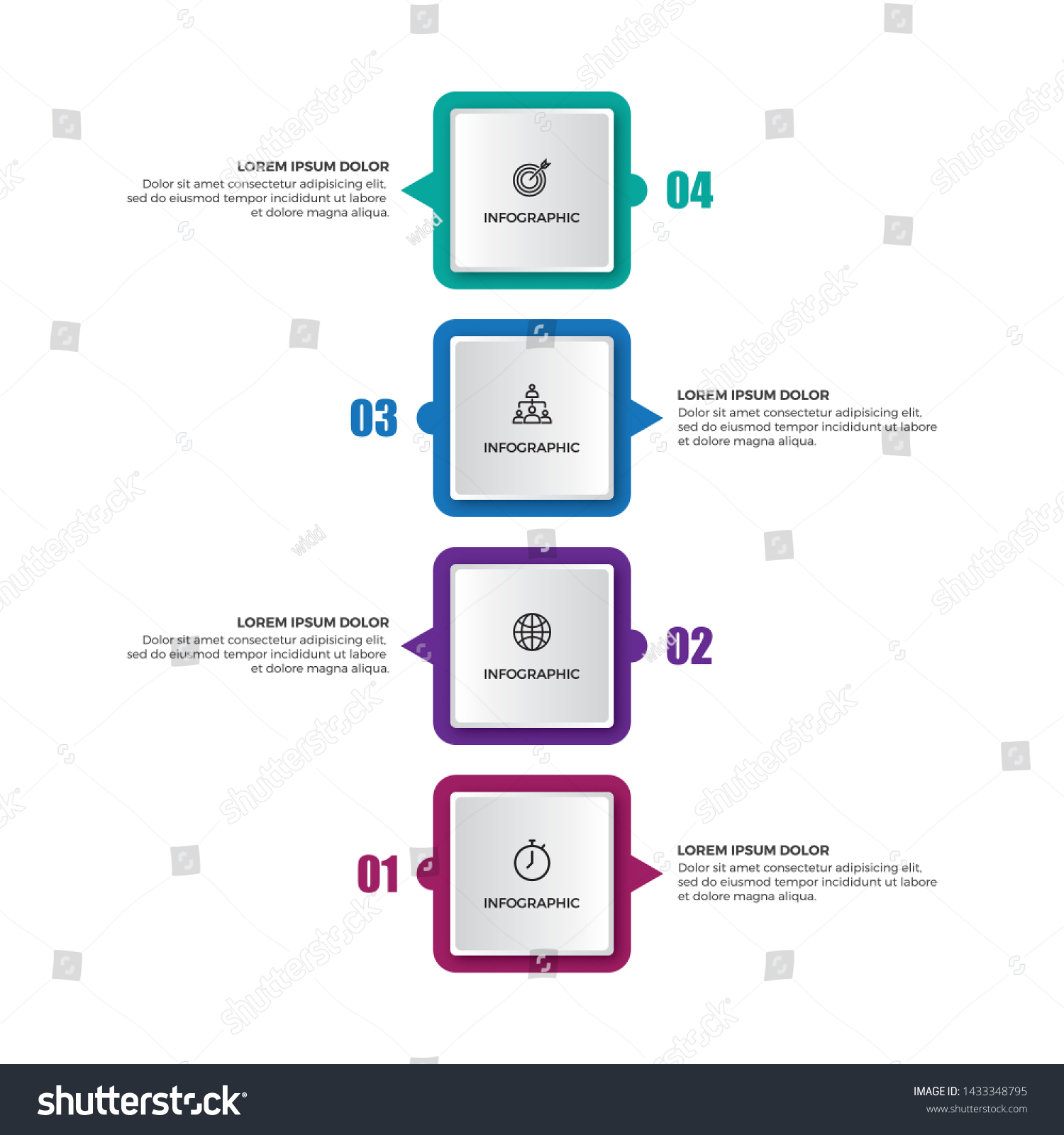 Vertical Timeline Infographics Template Workflow Process Stock Vector ...