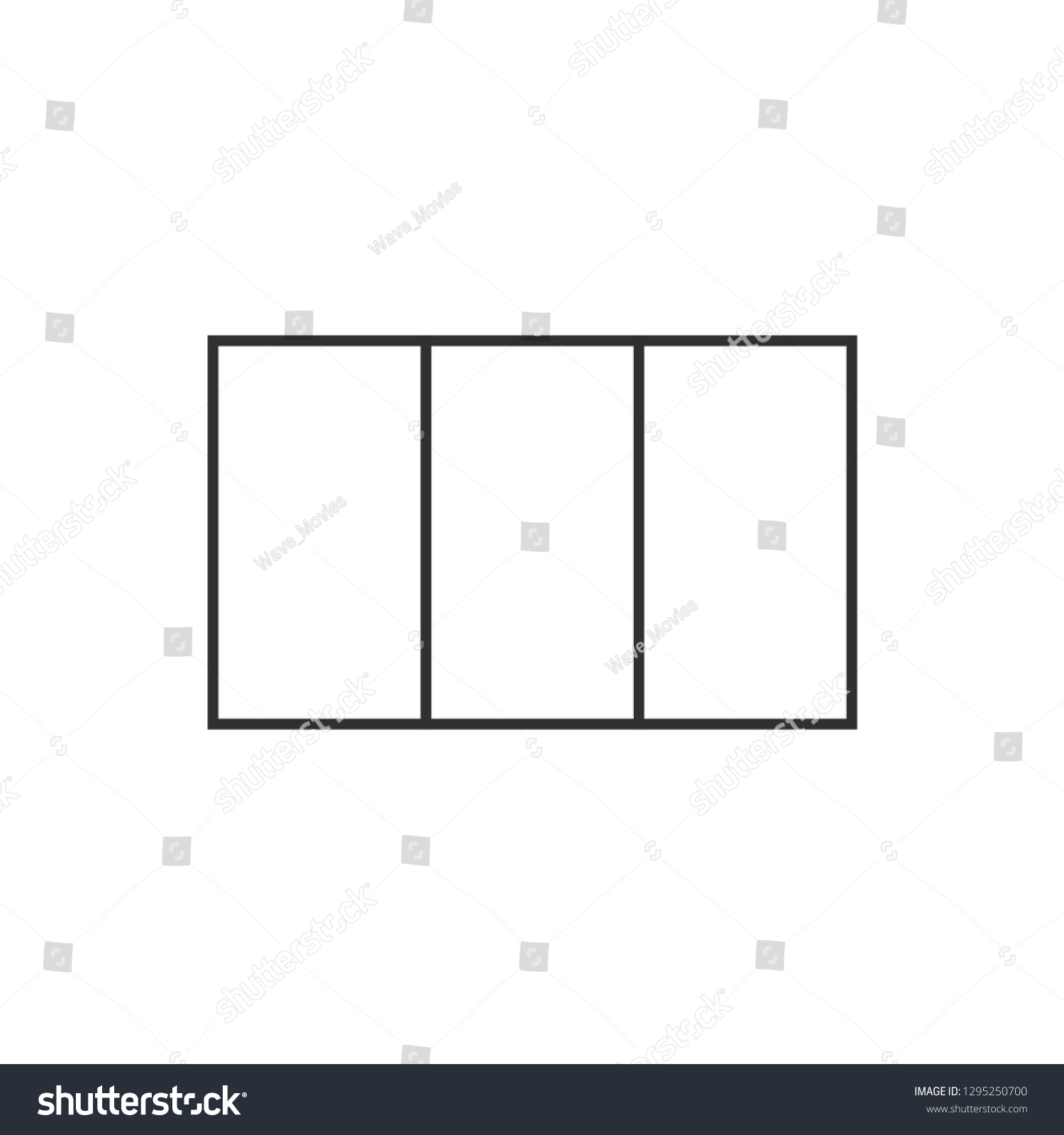 Vertical Triband Country Flag Icon Black Stock Vector Royalty Free