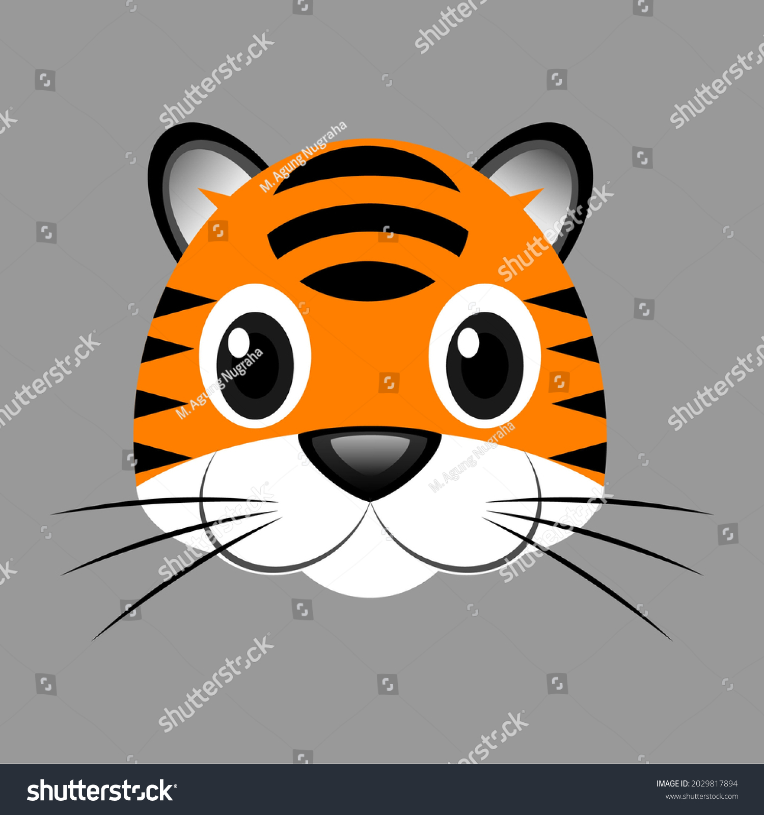 Very Cute Tiger Head Illustration Vector Stock Vector (Royalty Free ...