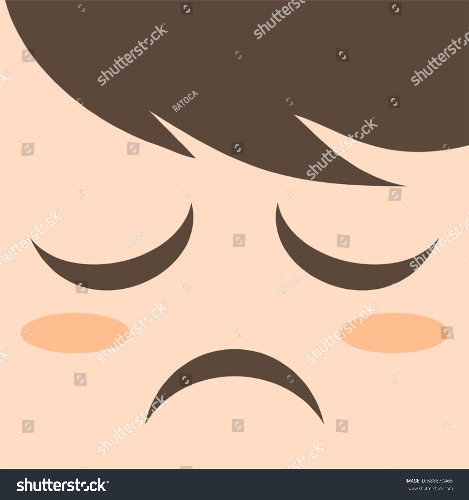 Very Sad Face Design Stock Vector (Royalty Free) 586670465