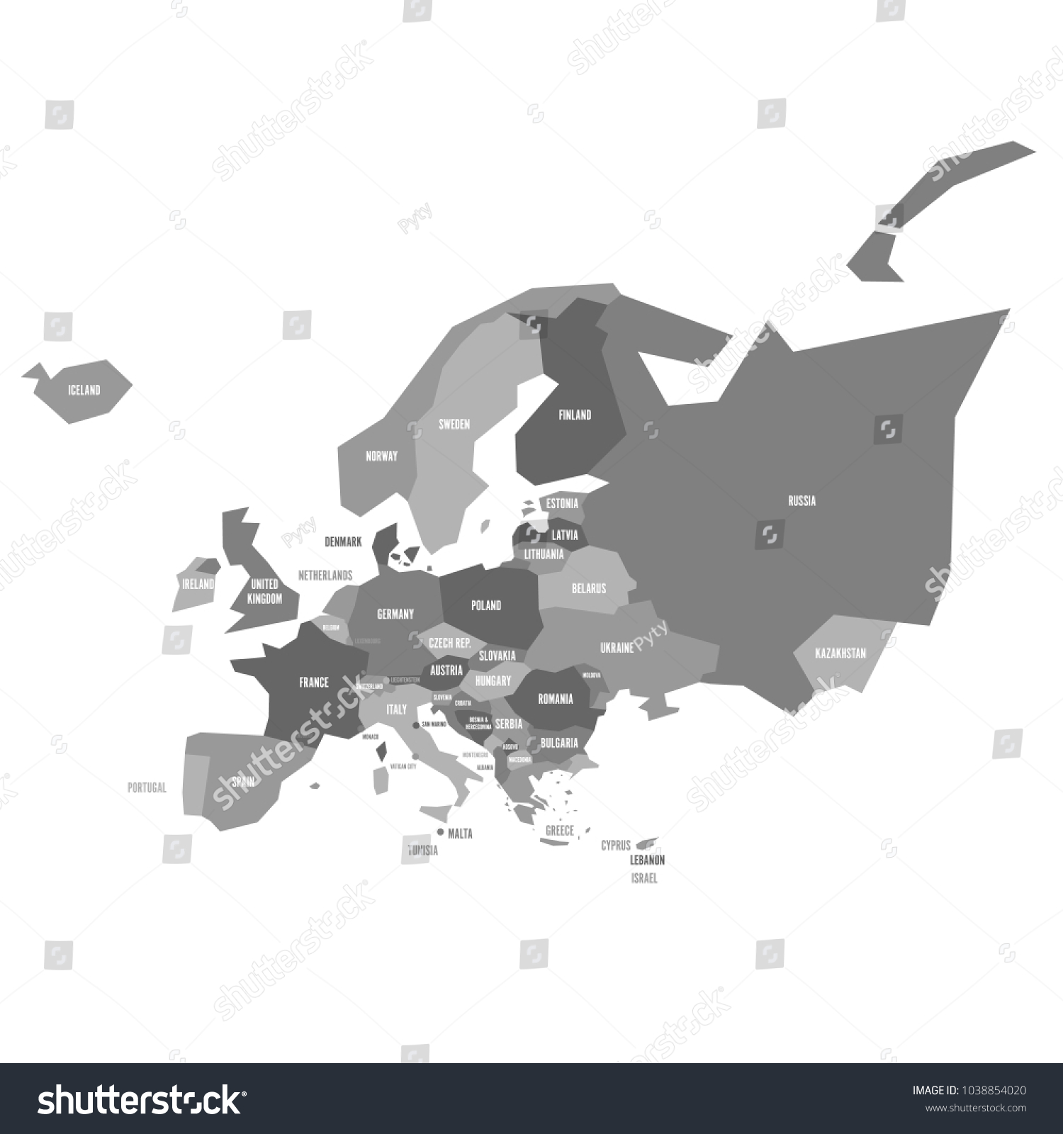 Very Simplified Infographical Political Map Europe Stock Vector ... Very Simplified Infographical Political Map Europe Stock Vector ...