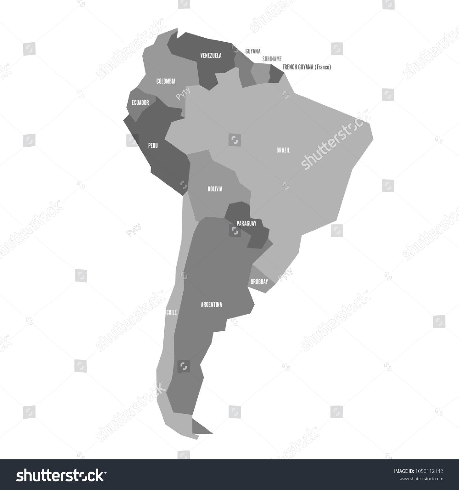 Very Simplified Infographical Political Map South Stock Vector (Royalty ... Very Simplified Infographical Political Map South Stock Vector (Royalty ...