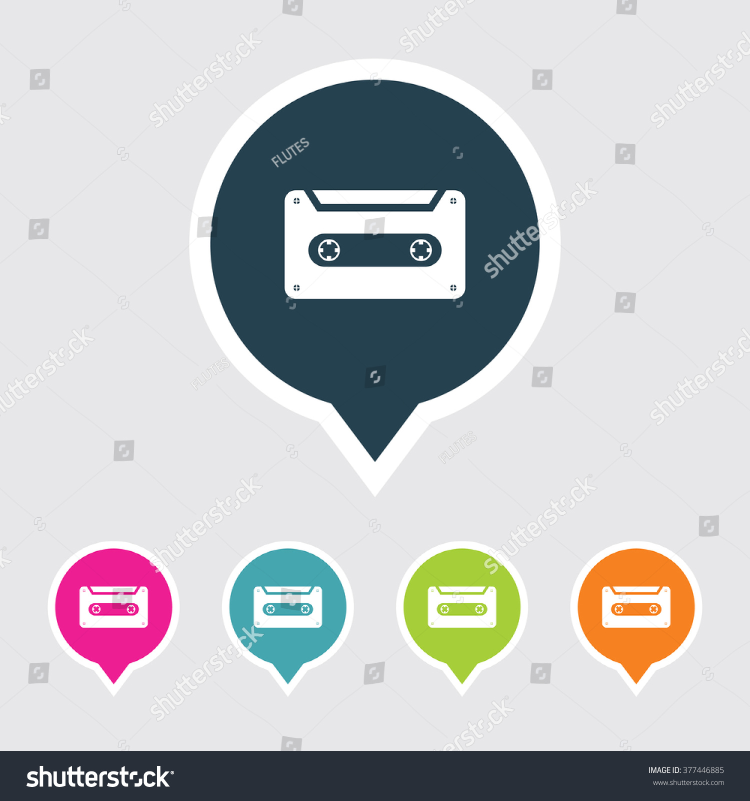 Very Useful Editable Cassette Icon On Stock Vector (Royalty Free ...