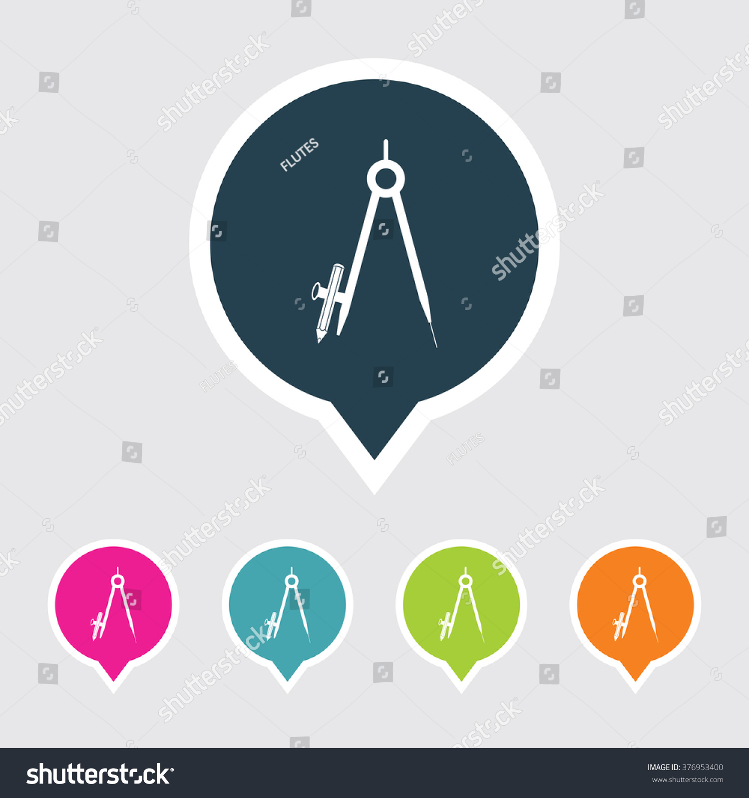 Very Useful Editable Geometry Compass Icon Stock Vector (Royalty Free ...