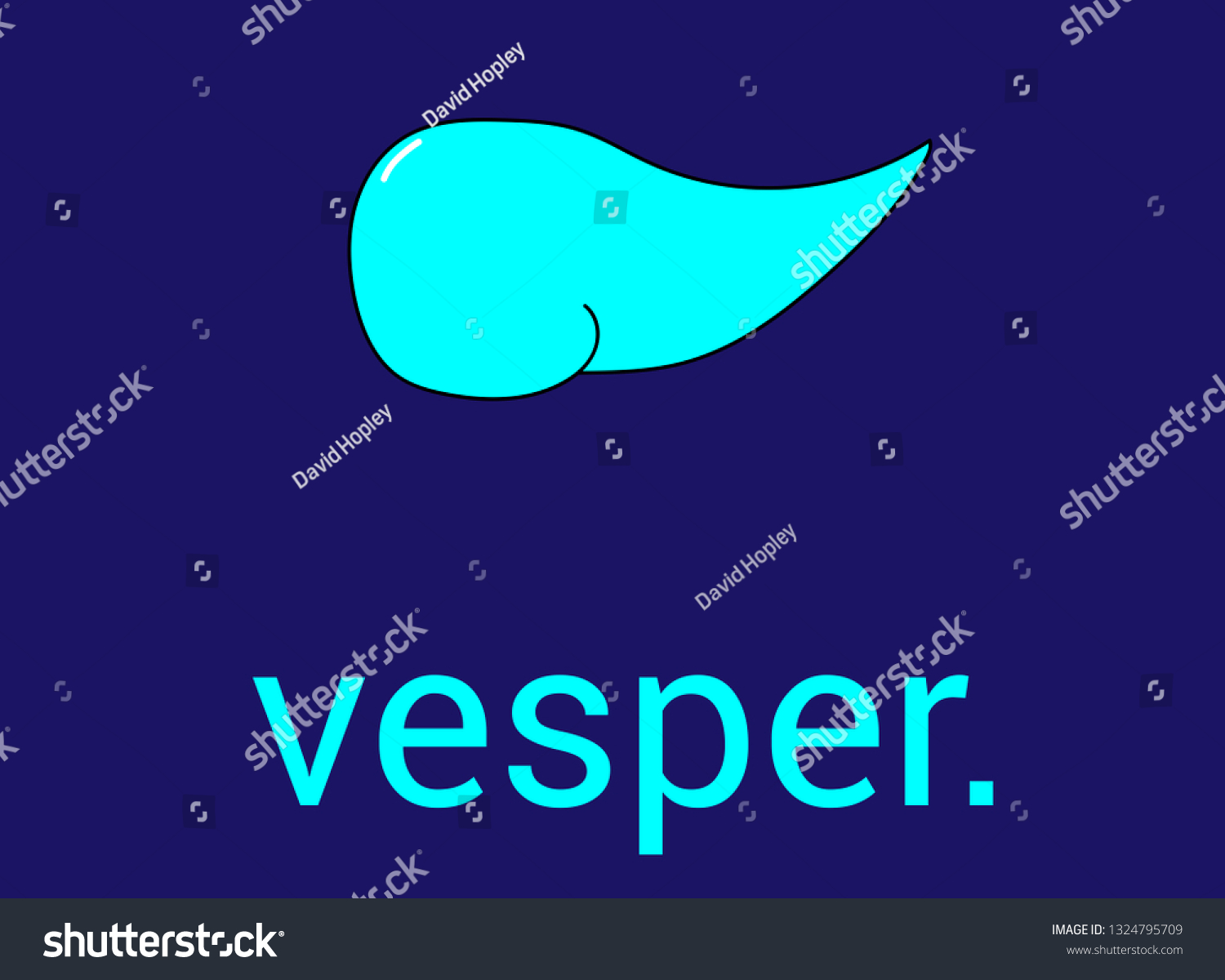 Vesper Logo Cloud Blue Stock Vector (Royalty Free) 1324795709 ...
