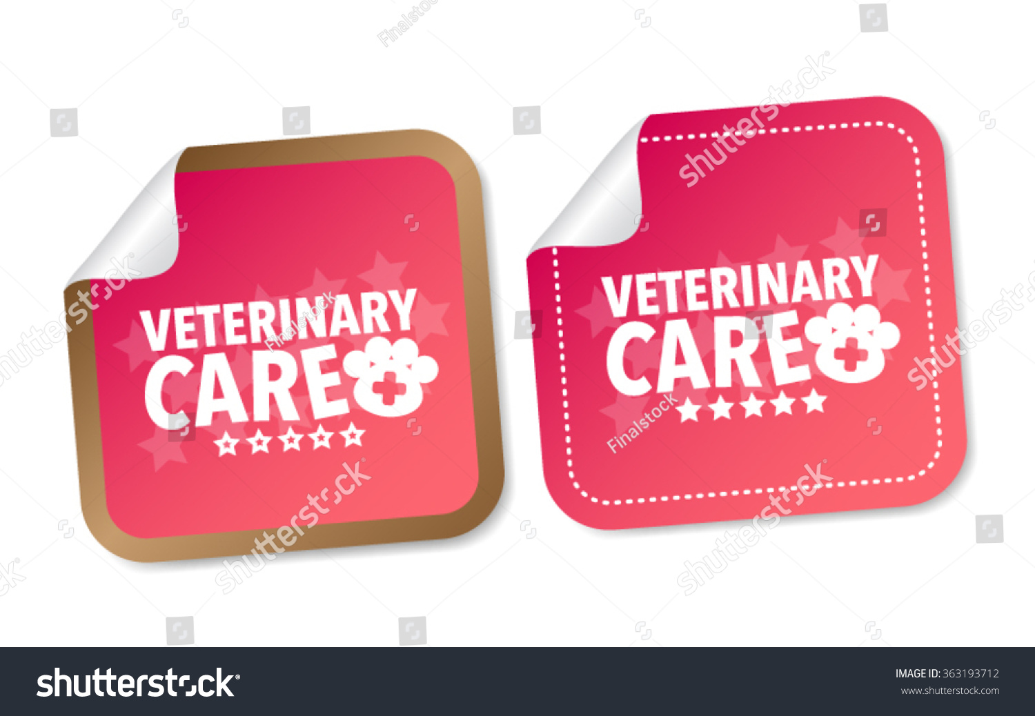 Veterinary Care Stickers Stock Vector (Royalty Free) 363193712