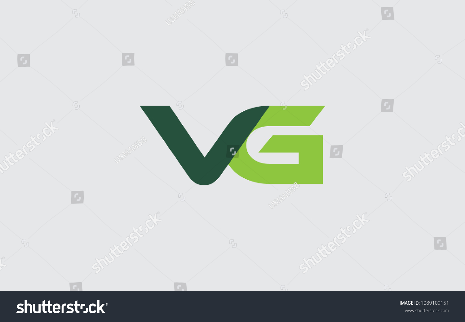 Vg Gv Letter Initial Logo Design Stock Vector (Royalty Free) 1089109151 ...