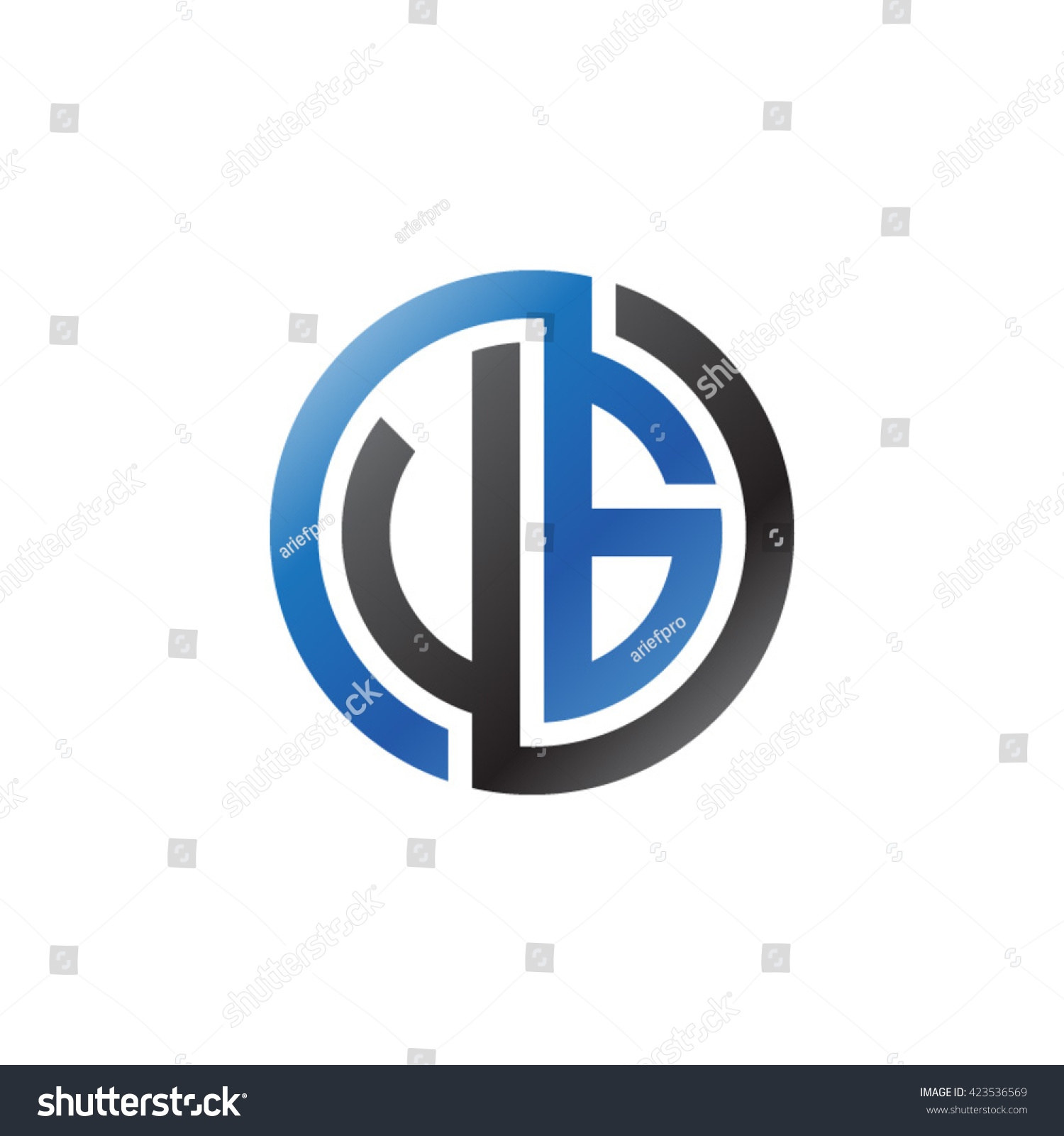 Vg Initial Letters Looping Linked Circle 스톡 벡터(로열티 프리) 423536569 ...
