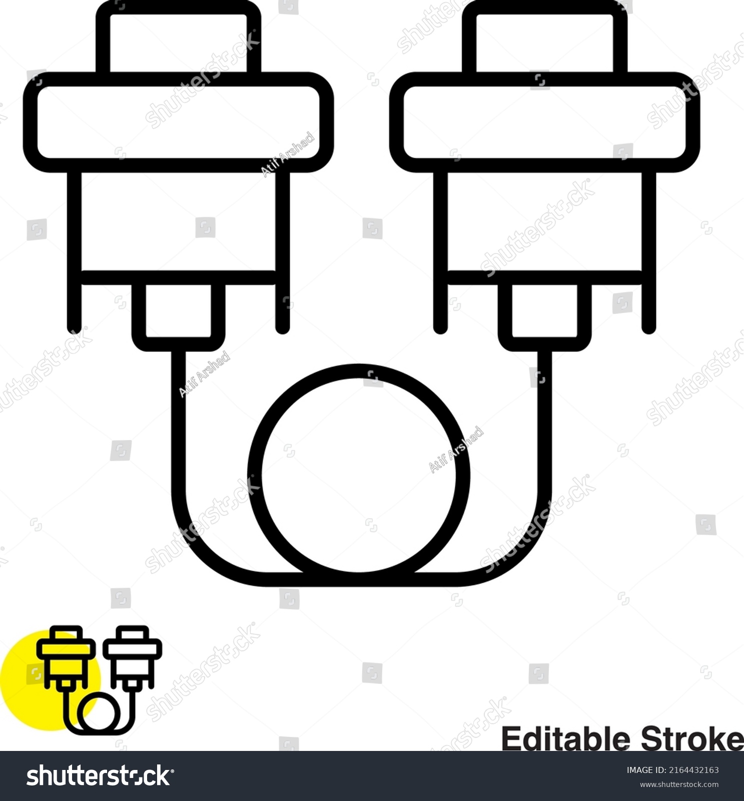 Vga Cable Vector Line Icon Stock Vector (Royalty Free) 2164432163 ...