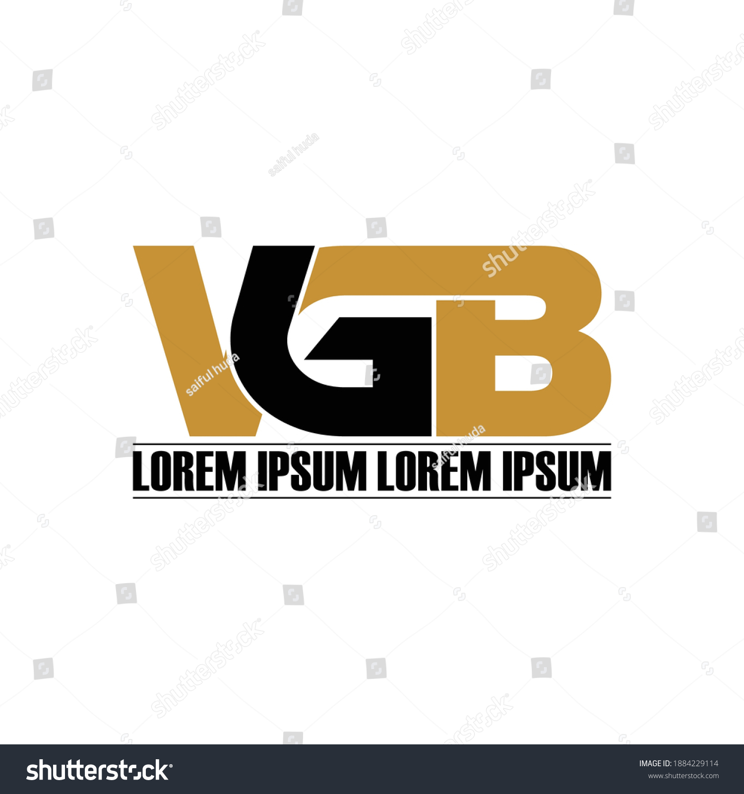 VGB carta monocalograma vectorial de diseño: vector de stock (libre de ...