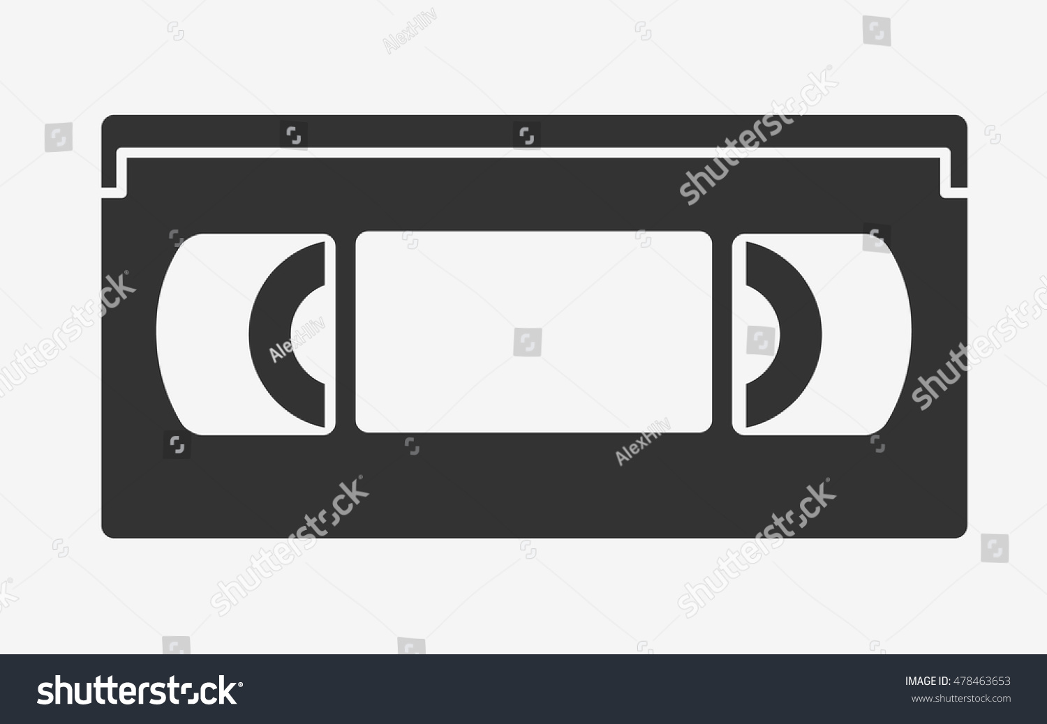 Vhs Tape Icon Flat Style Vector Stock Vector (Royalty Free) 478463653