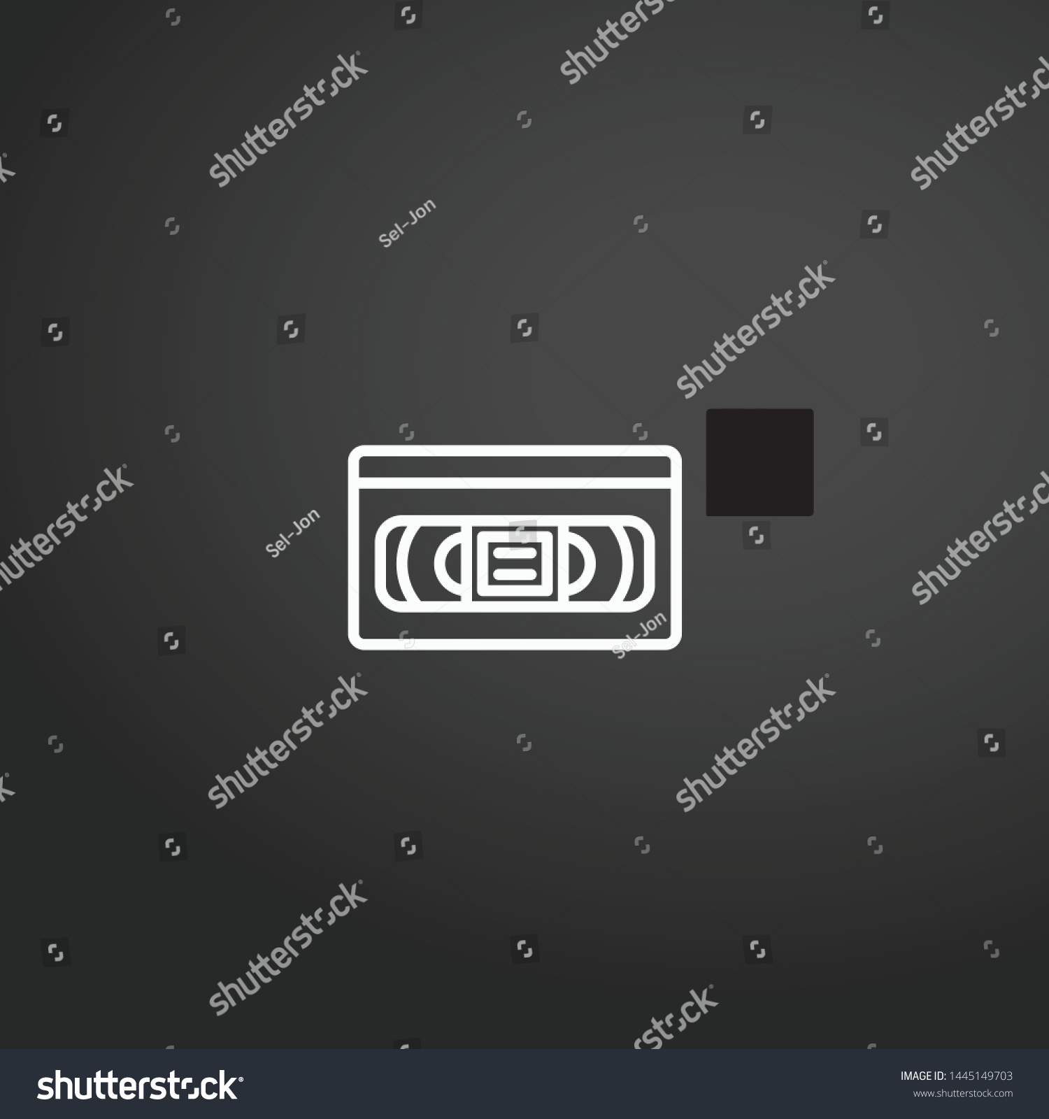 Vhs Vector Icon Vhs Concept Stroke Stock Vector (Royalty Free) 1445149703