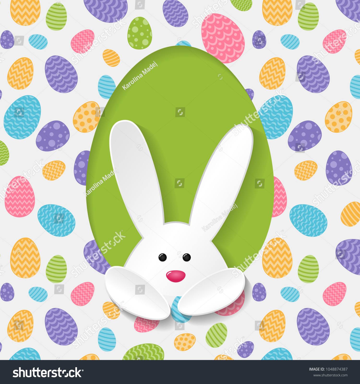 Vibrant Easter Poster Bunny Egg Texture Stock Vector (Royalty Free ...
