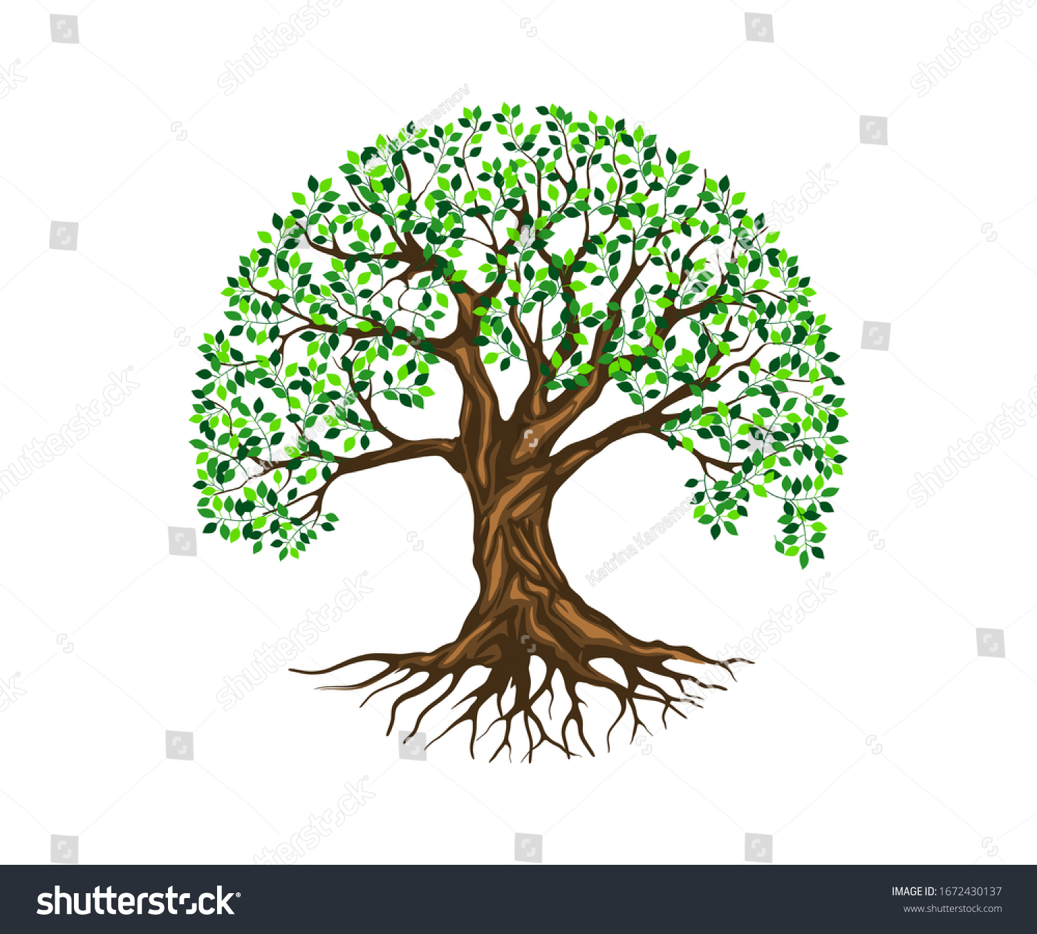 Vibrant Tree Logo Template Circular Shape Stock Vector (Royalty Free ...