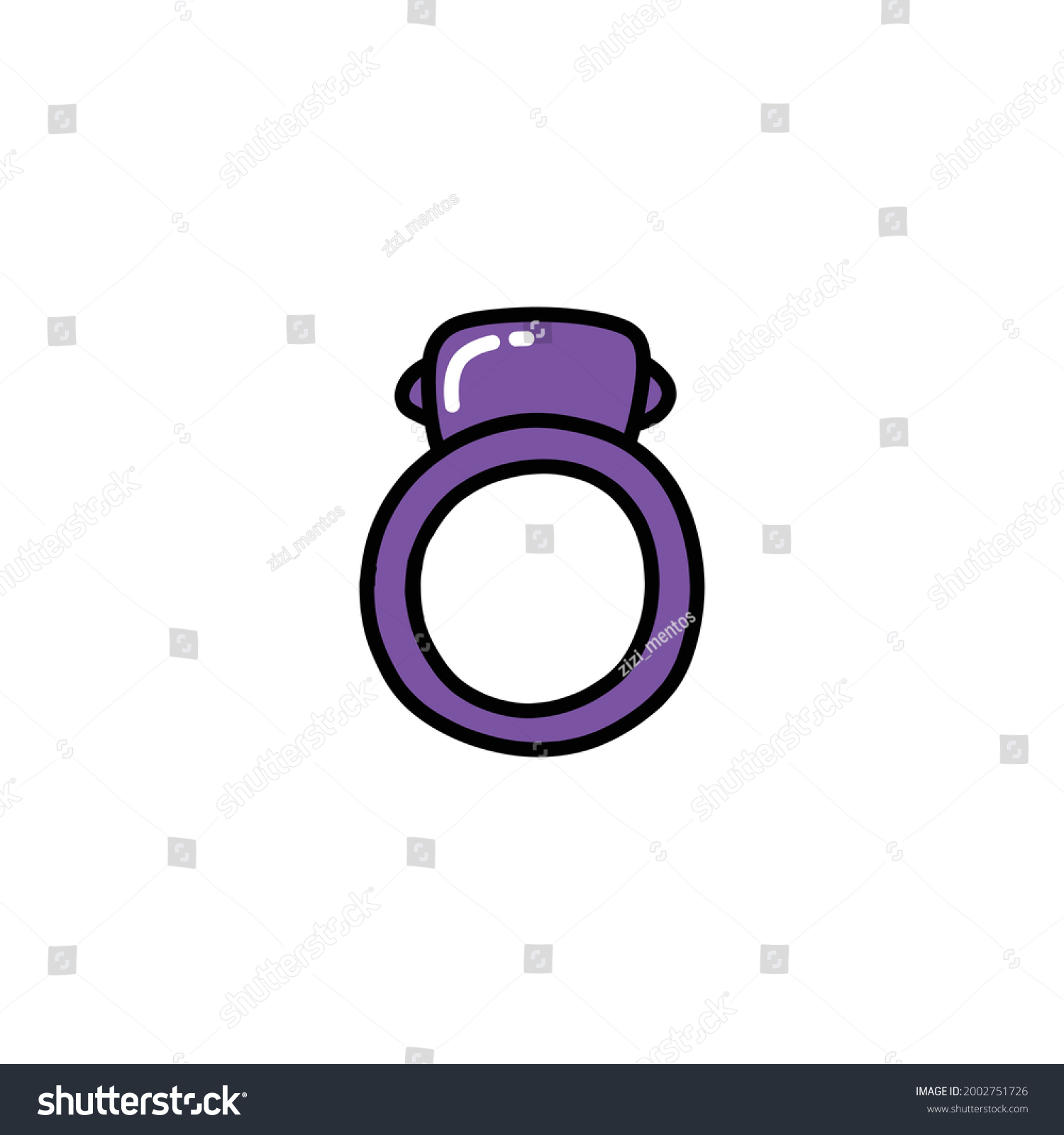 Vibrating Ring Sex Toy Doodle Icon Stock Vector Royalty Free