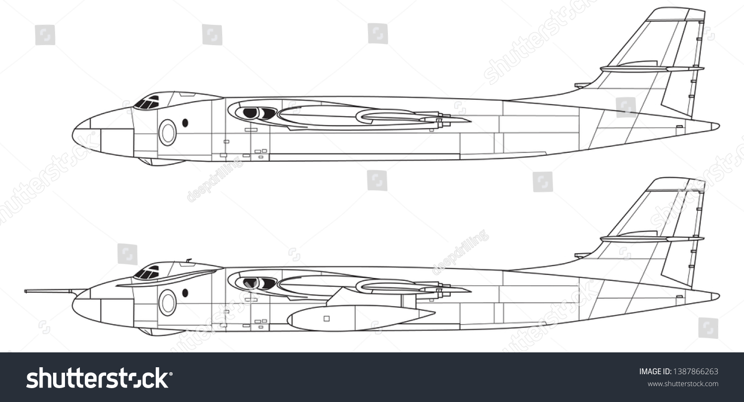 Vickers Valiant Outline Vector Drawing: vector de stock (libre de ...