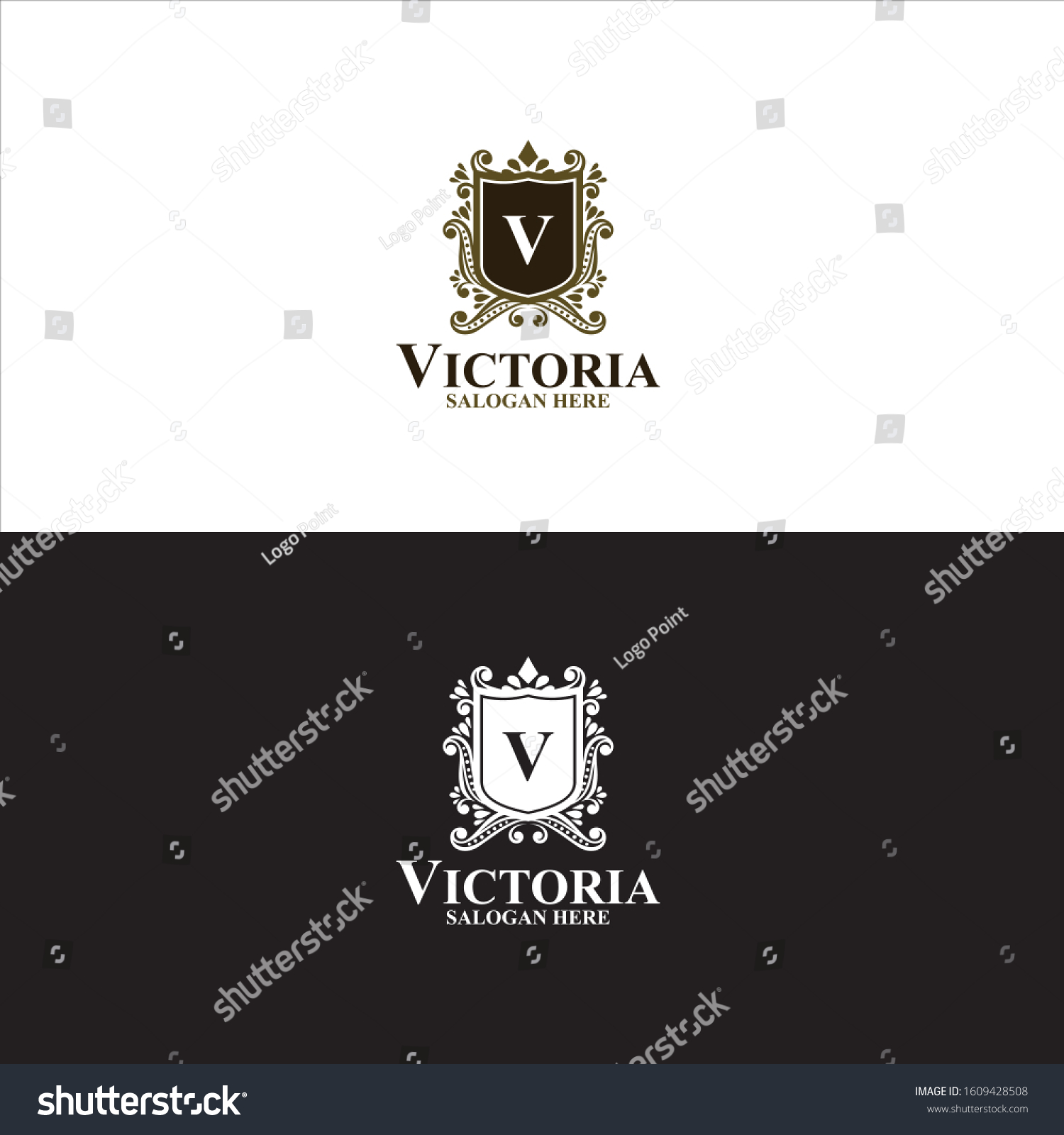 Victoria Shield Logo Vector Stock Vector (Royalty Free) 1609428508 ...