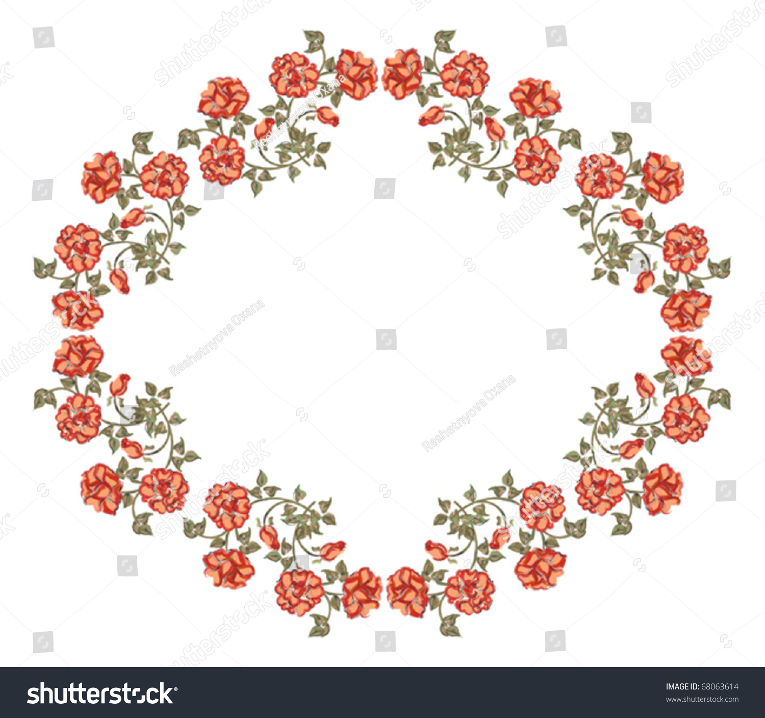 Victorian Frame Red Roses Stock Vector (Royalty Free) 68063614 ...