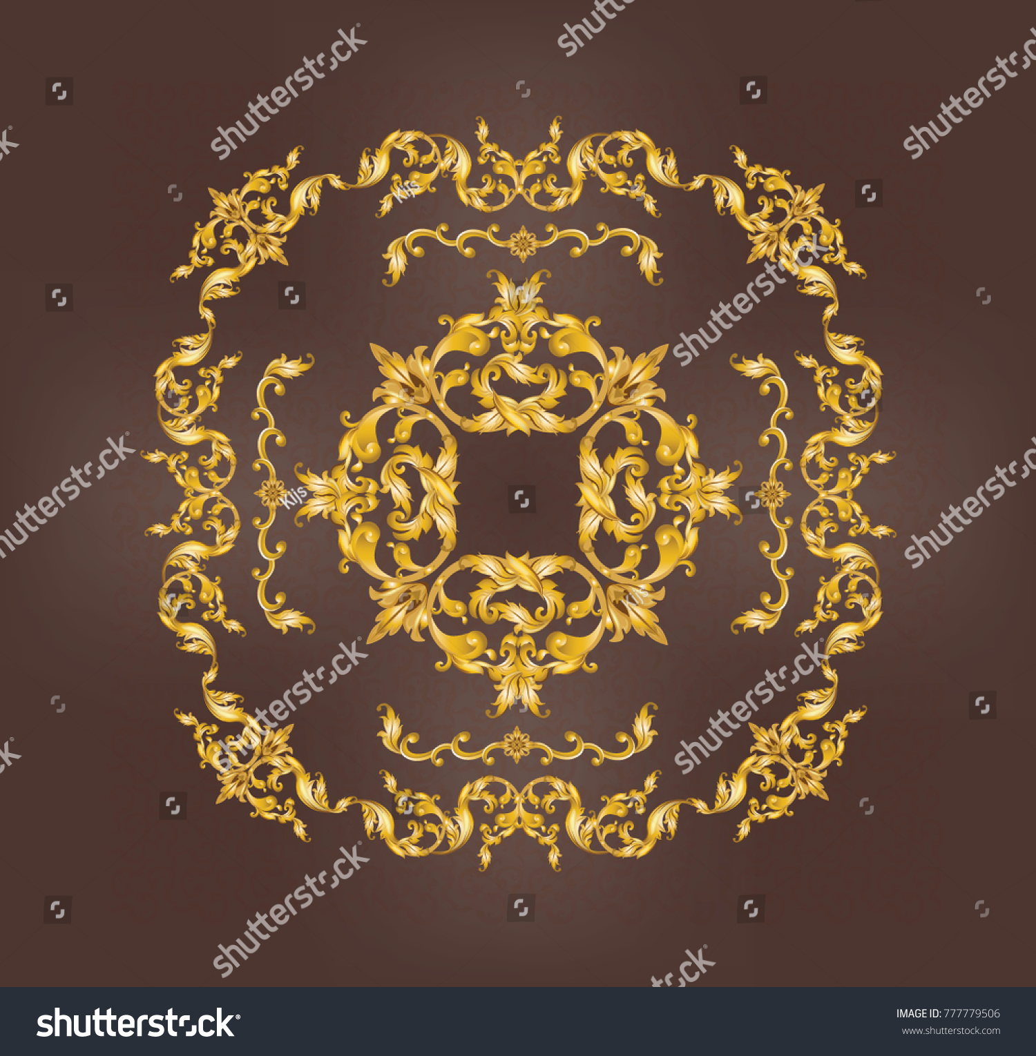 Victorian Golden Frame Stock Vector (Royalty Free) 777779506