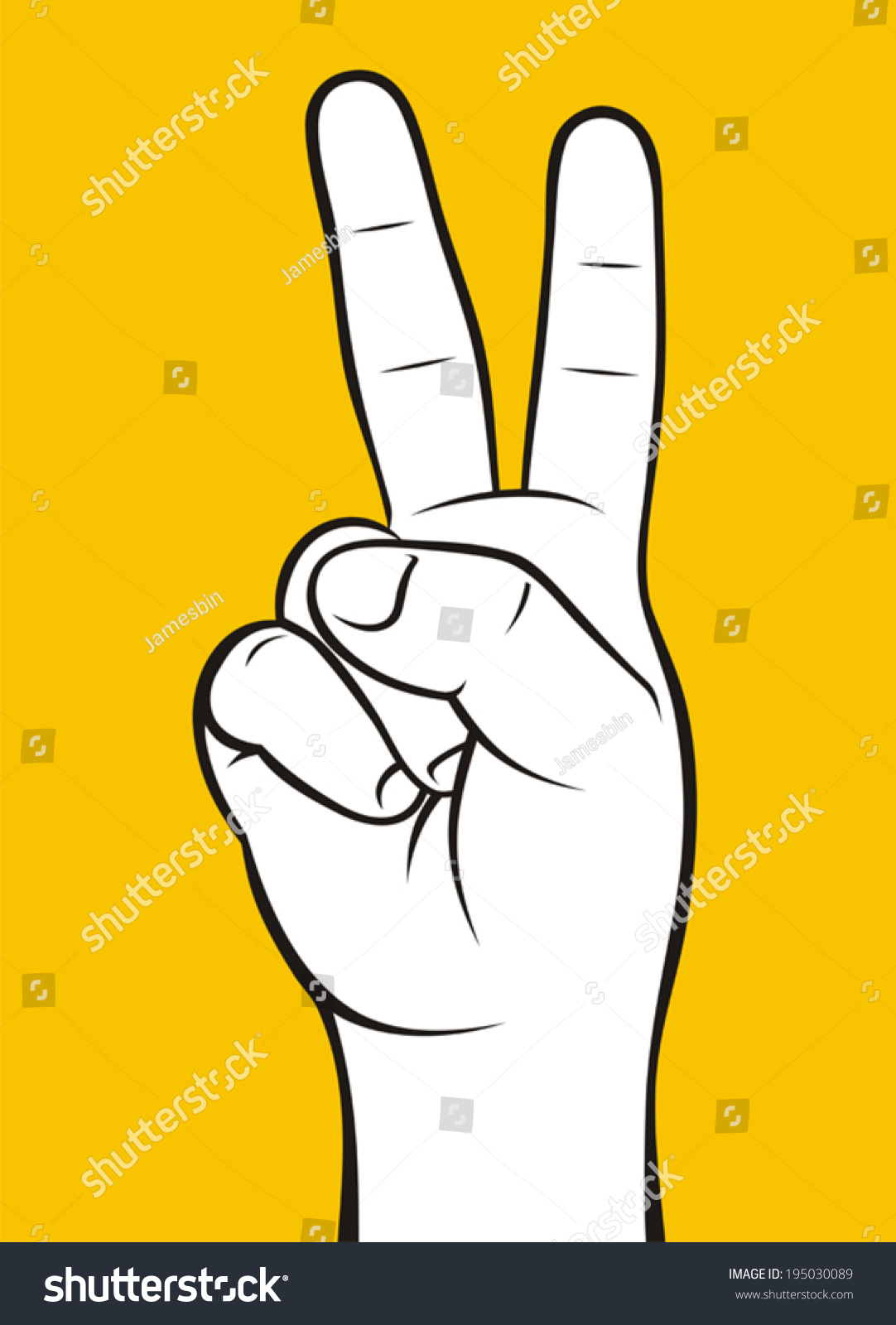 Victory Hand Stock Vector (Royalty Free) 195030089 | Shutterstock