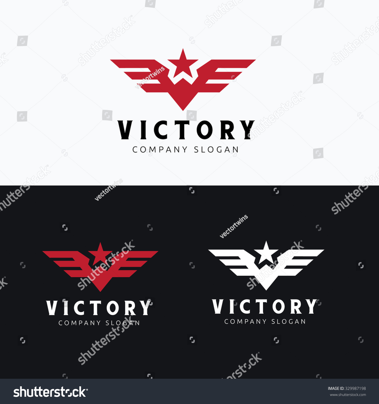 Victory Logo Star Wing Logo Vector Stock Vector 329987198 - Shutterstock