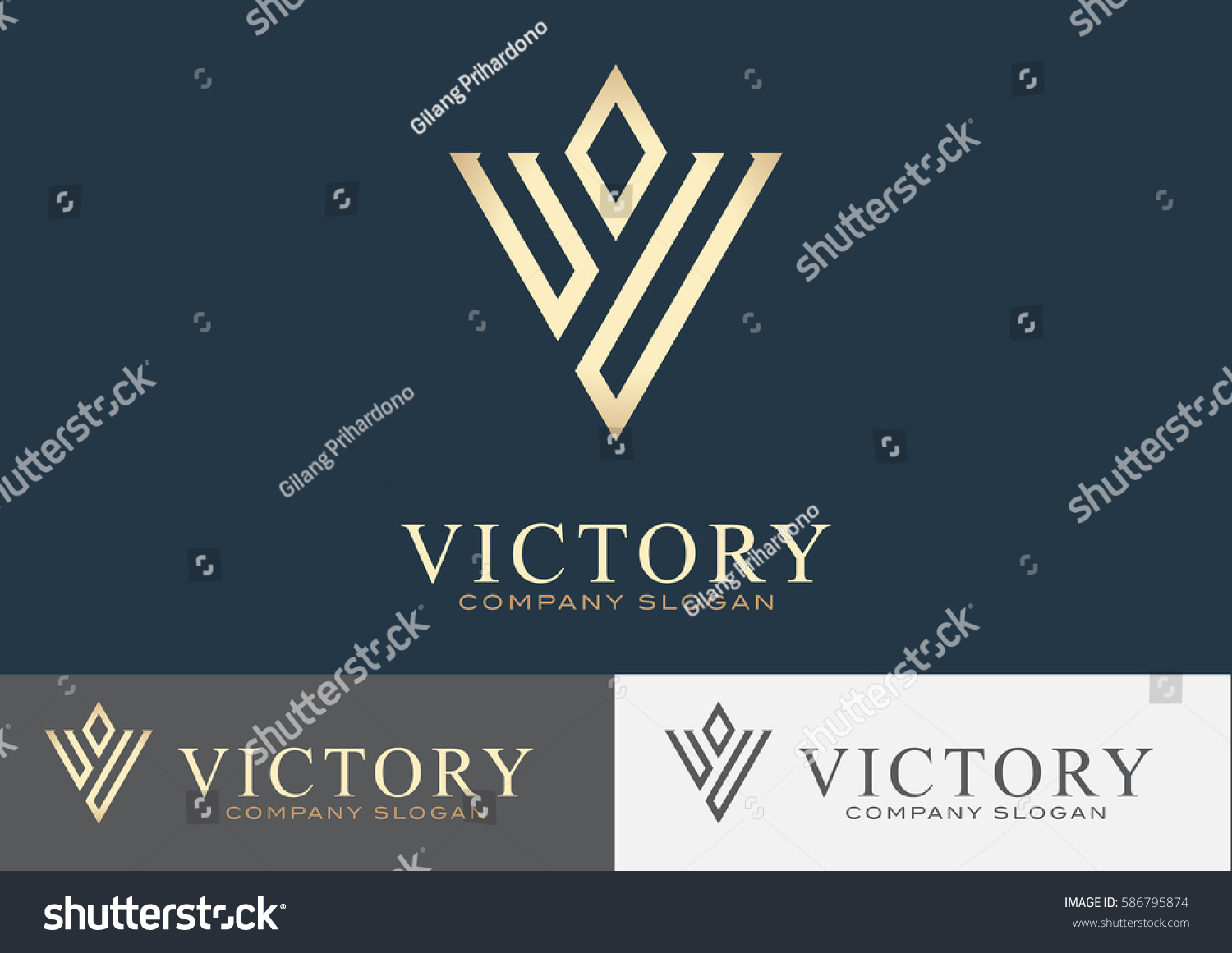 Victory Logo Template Design Vector Stock Vector (Royalty Free) 586795874