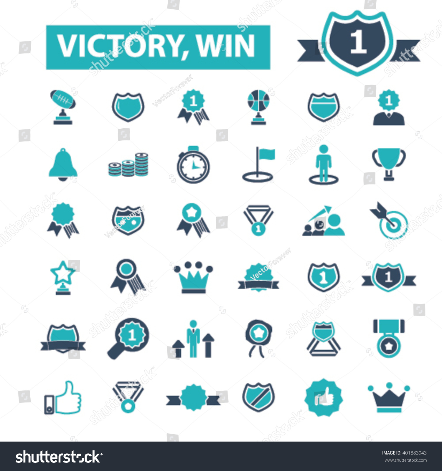 Victory Win Icons Stock Vector 401883943 - Shutterstock