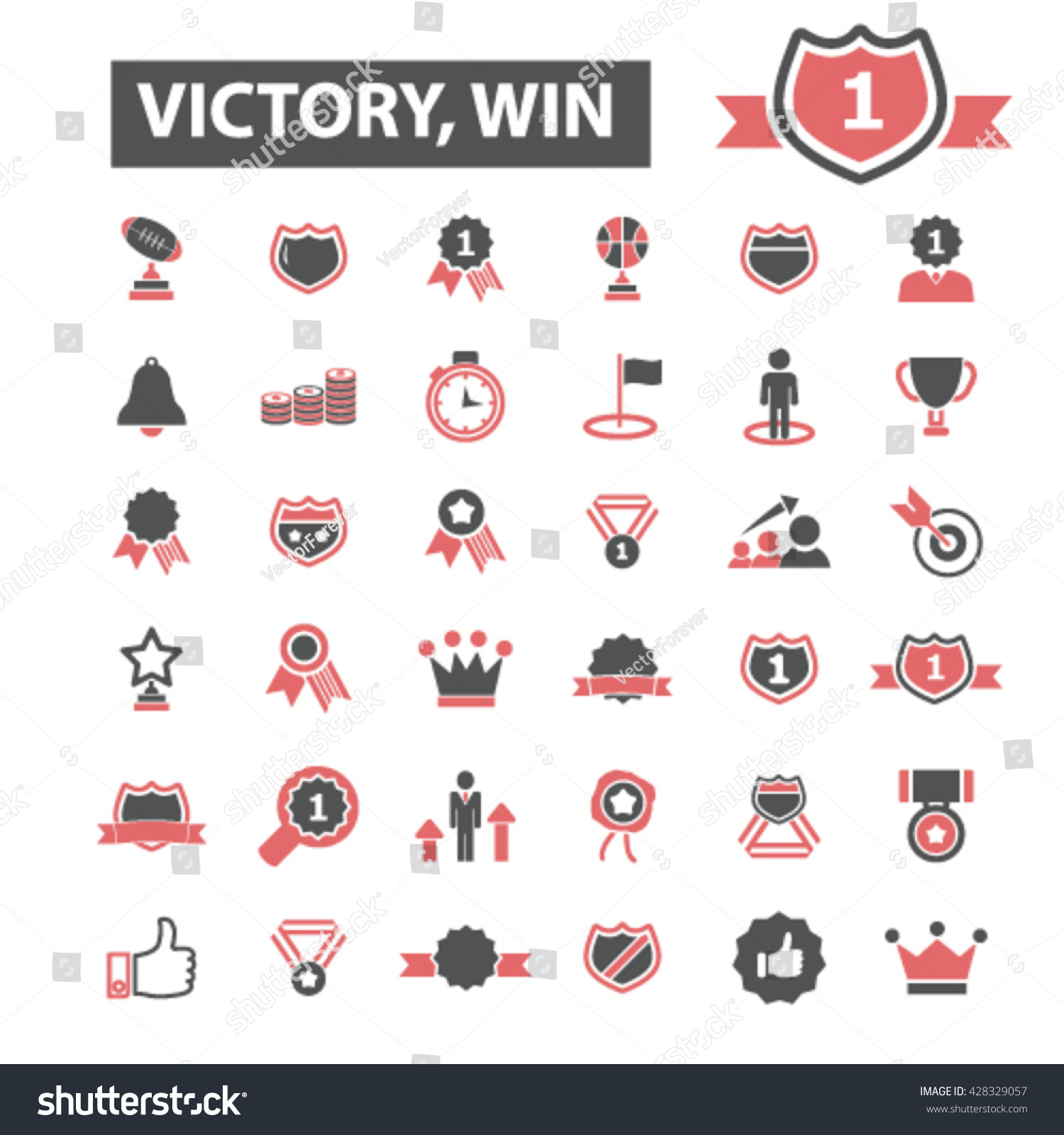 Victory Win Icons Stock Vector (Royalty Free) 428329057 | Shutterstock