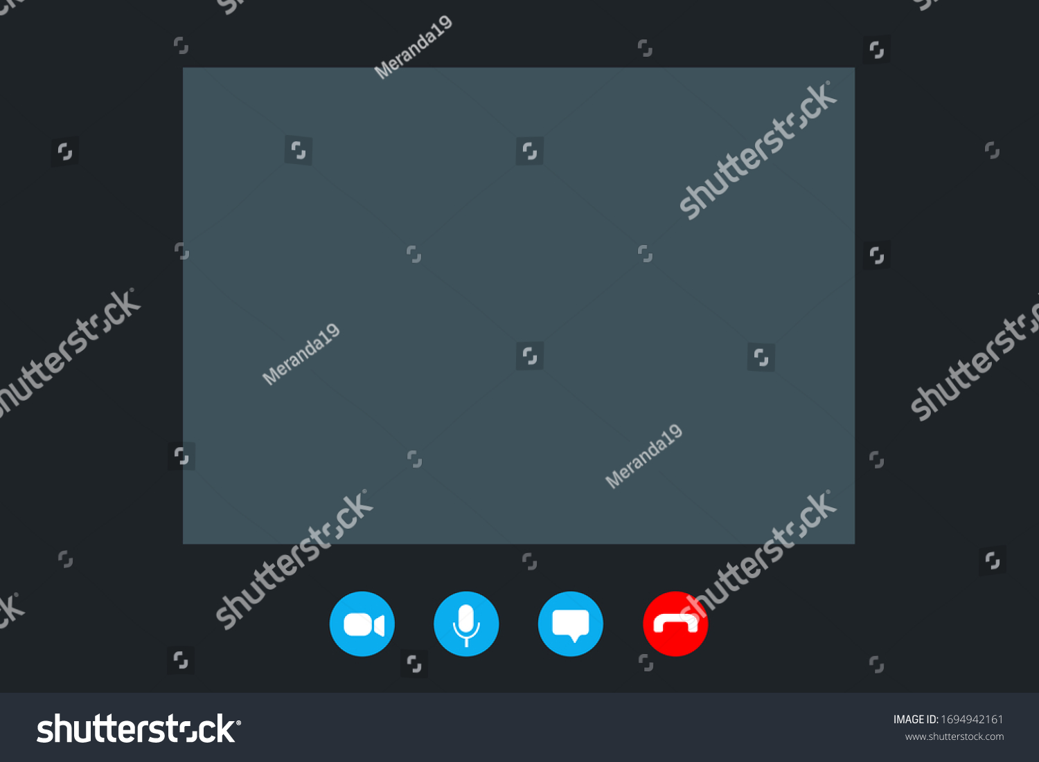 Video Call Screen Template Vector Illustration Stock Vector (Royalty ...