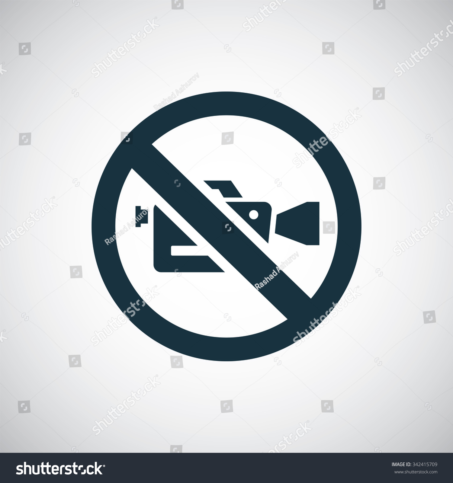 Video Camera Forbidden Icon On White: vector de stock (libre de ...