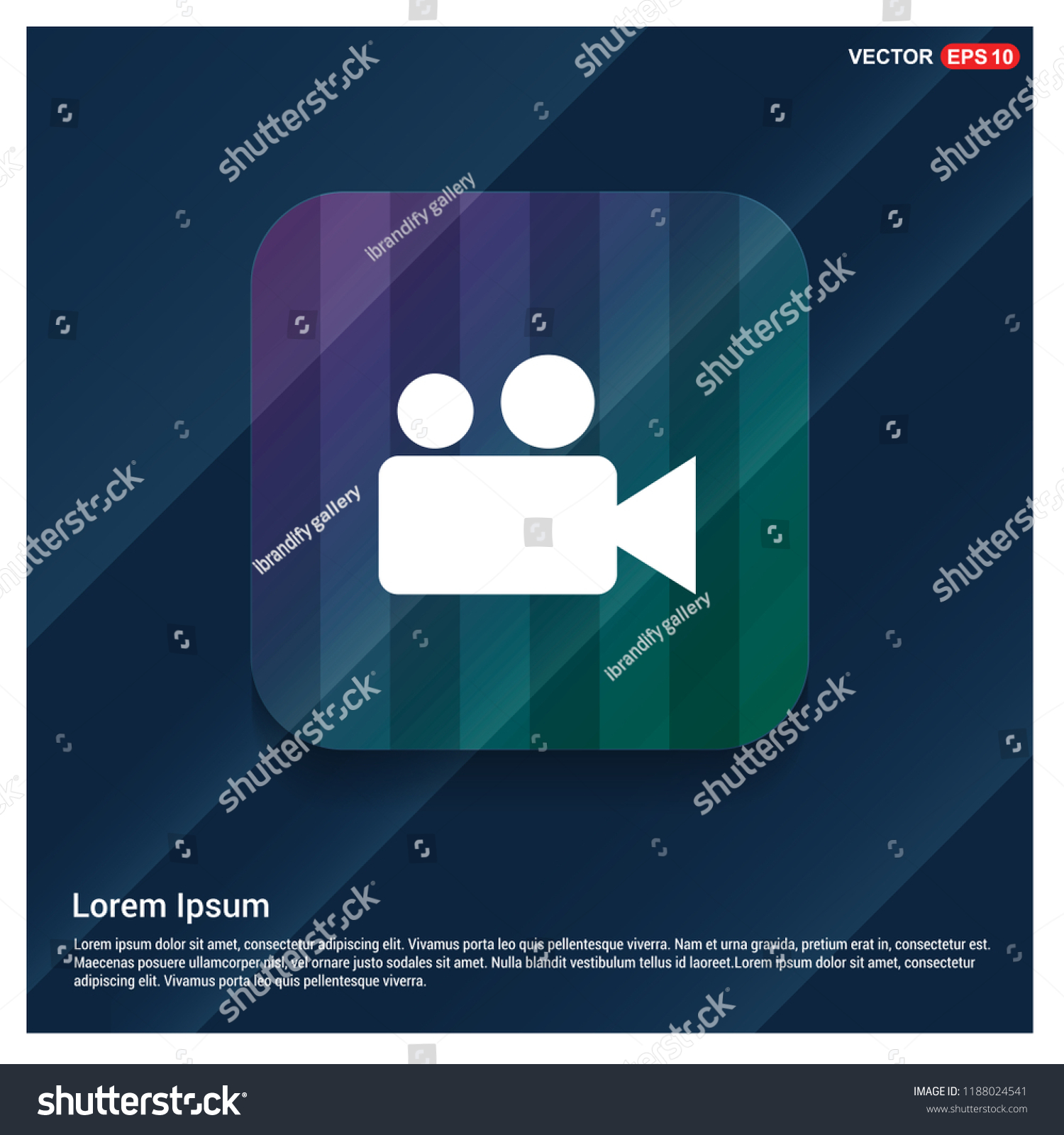 Video Camera Icon Free Vector Icon Stock Vector (Royalty Free) 1188024541