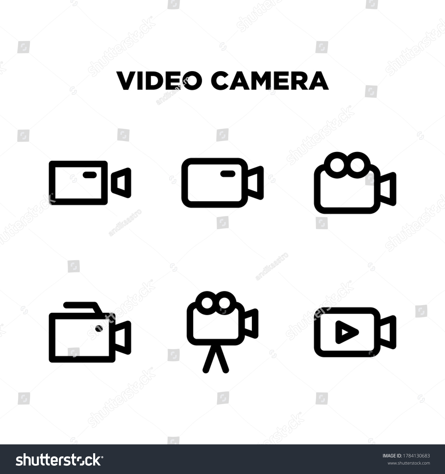 Video Camera Icons Set Vector Illustration Stock Vector (Royalty Free ...