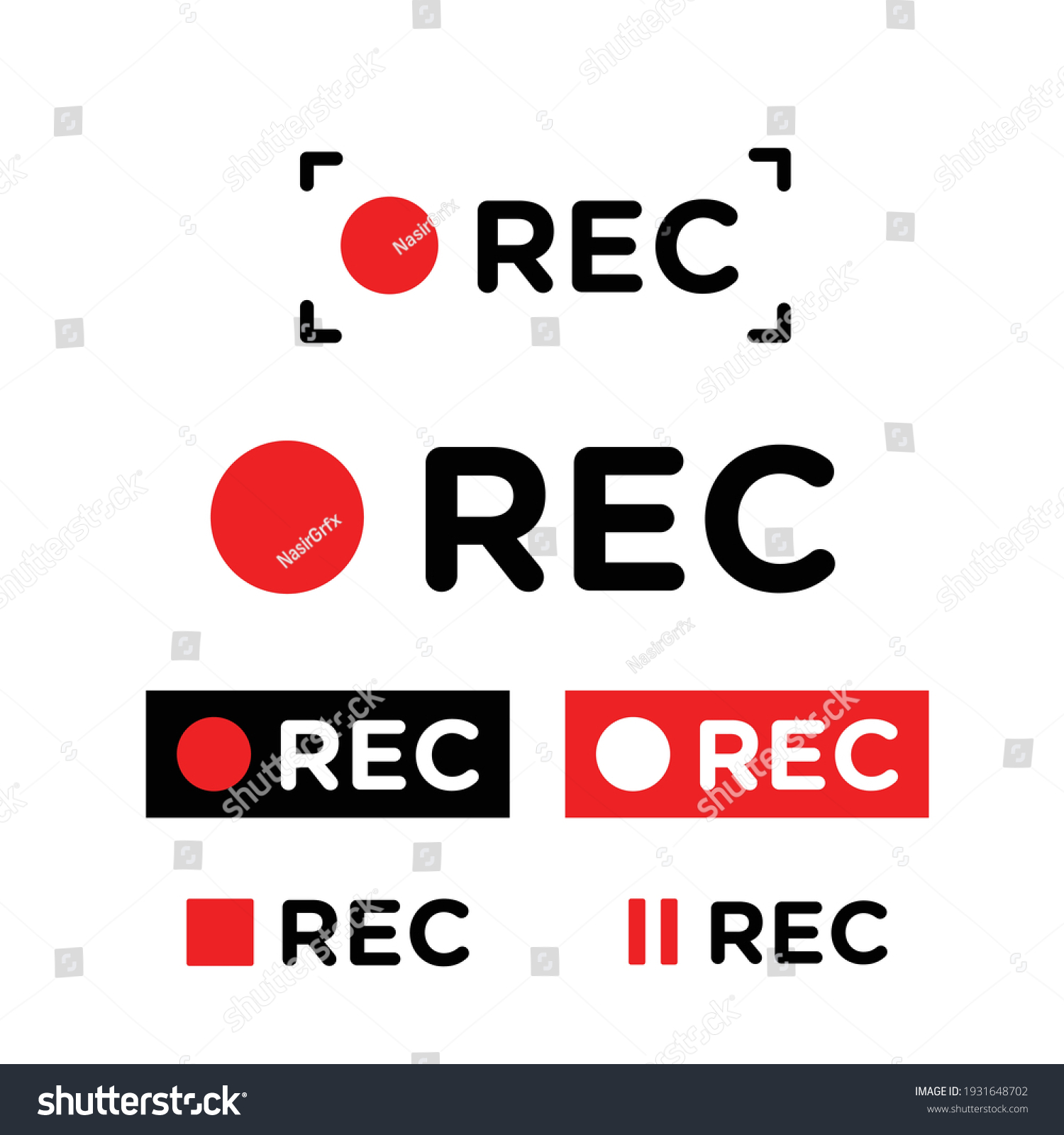 Video Camera Recording Screen Icon Stock Vector (Royalty Free ...