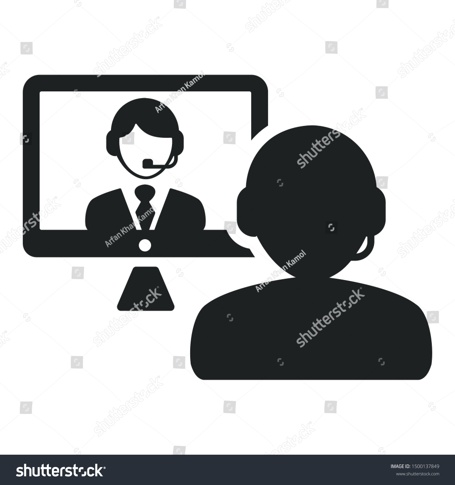 Video Conference Icon Vector Graphics Stock Vector (Royalty Free ...