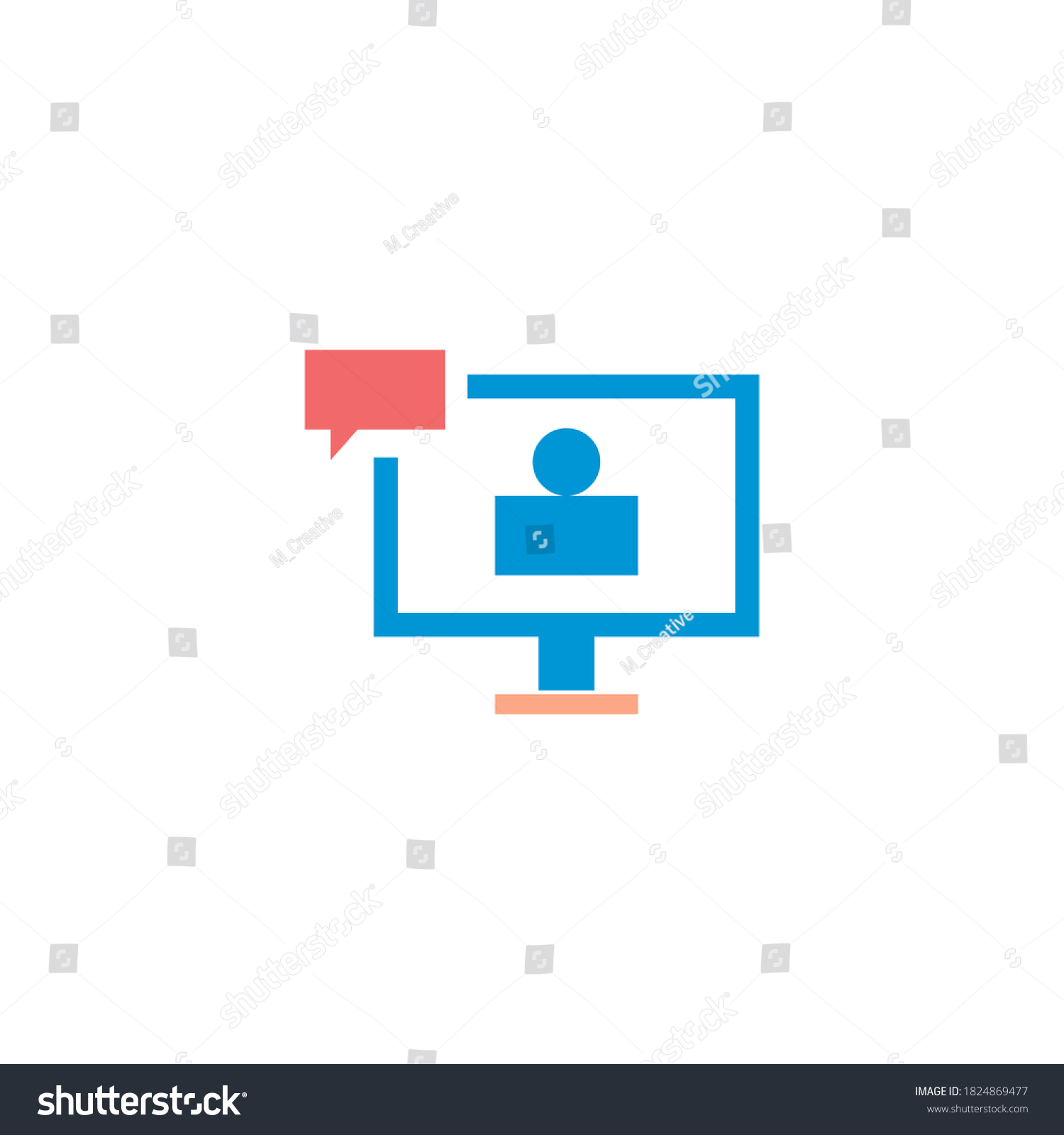 Video Conference Vector Icon Design Template Stock Vector (Royalty Free ...