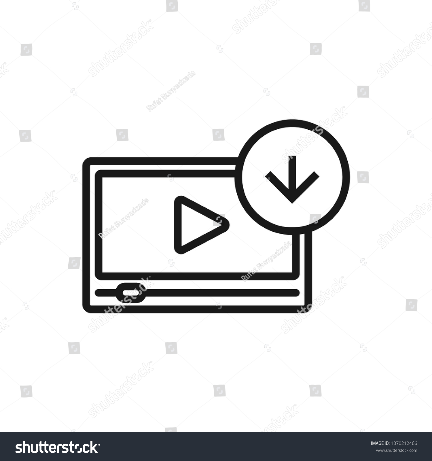 Video Download Icon Vector Stock Vector (Royalty Free) 1070212466 ...