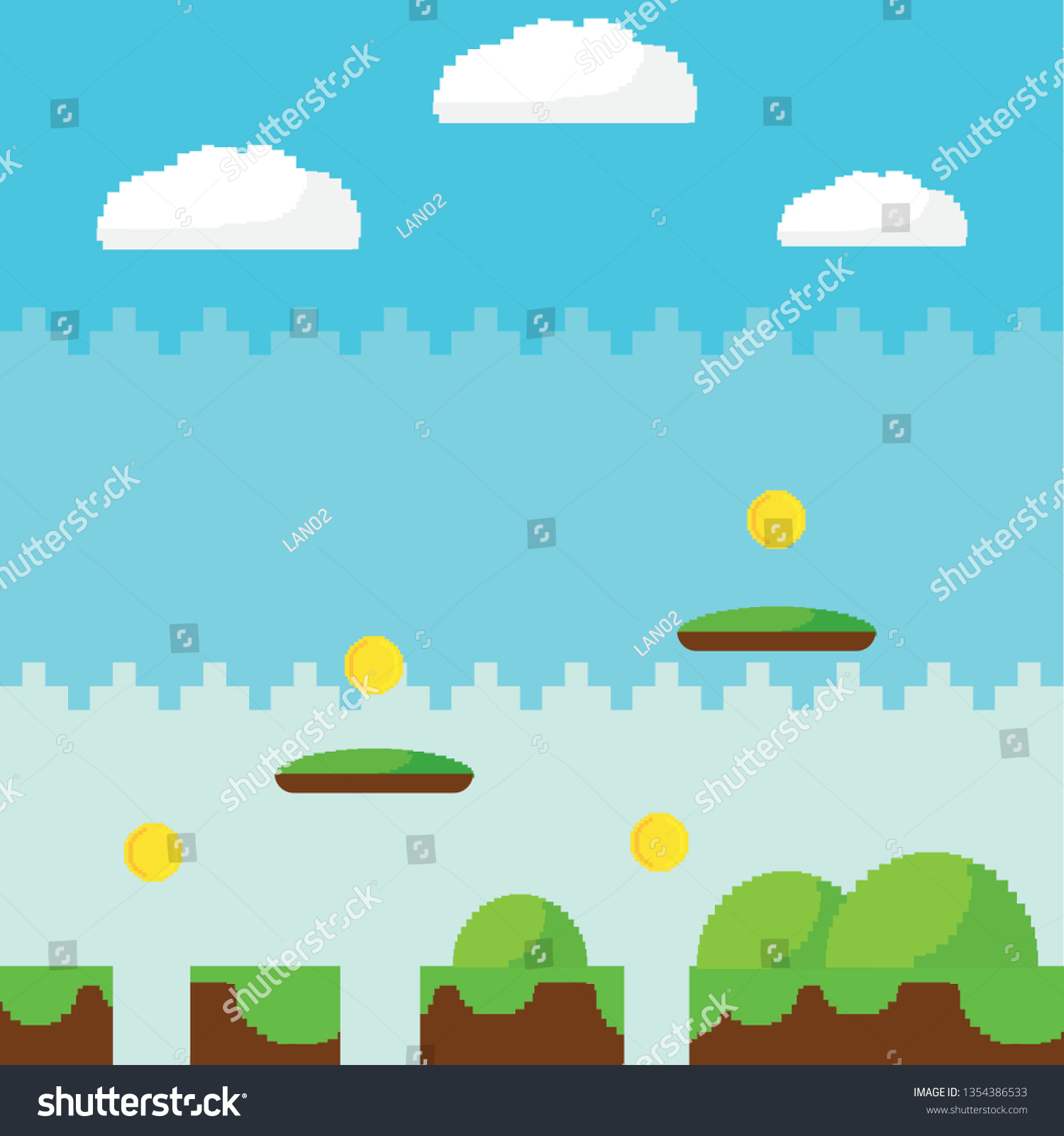 Video Game Background Stock Vector (Royalty Free) 1354386533