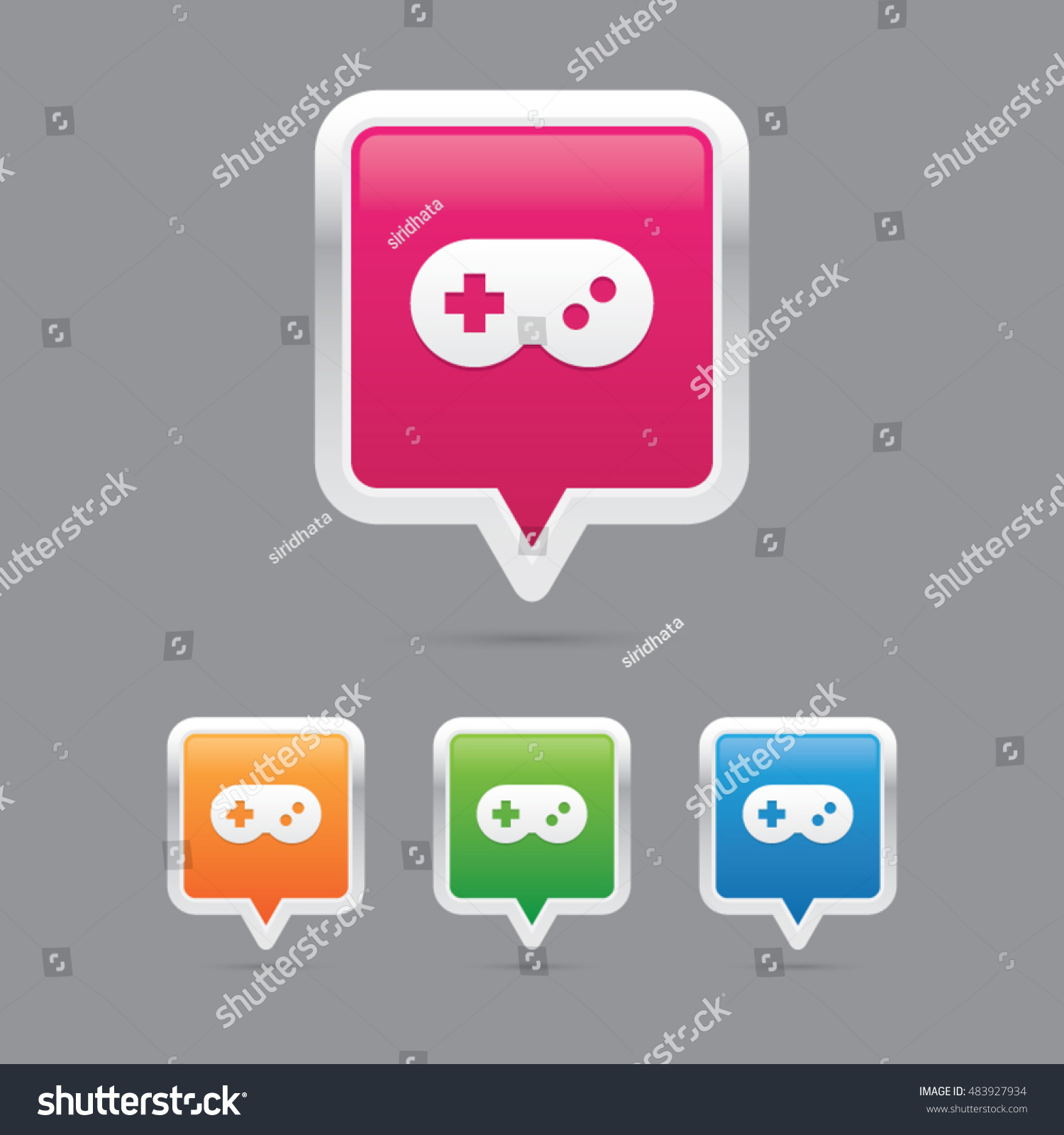 Video Game Controller Pin Marker Icons Stock Vector (Royalty Free ...