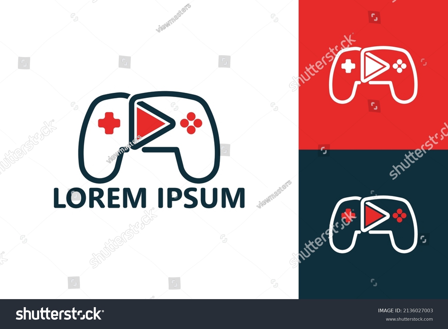 Video Game Play Stream Logo Template Stock Vector (Royalty Free ...